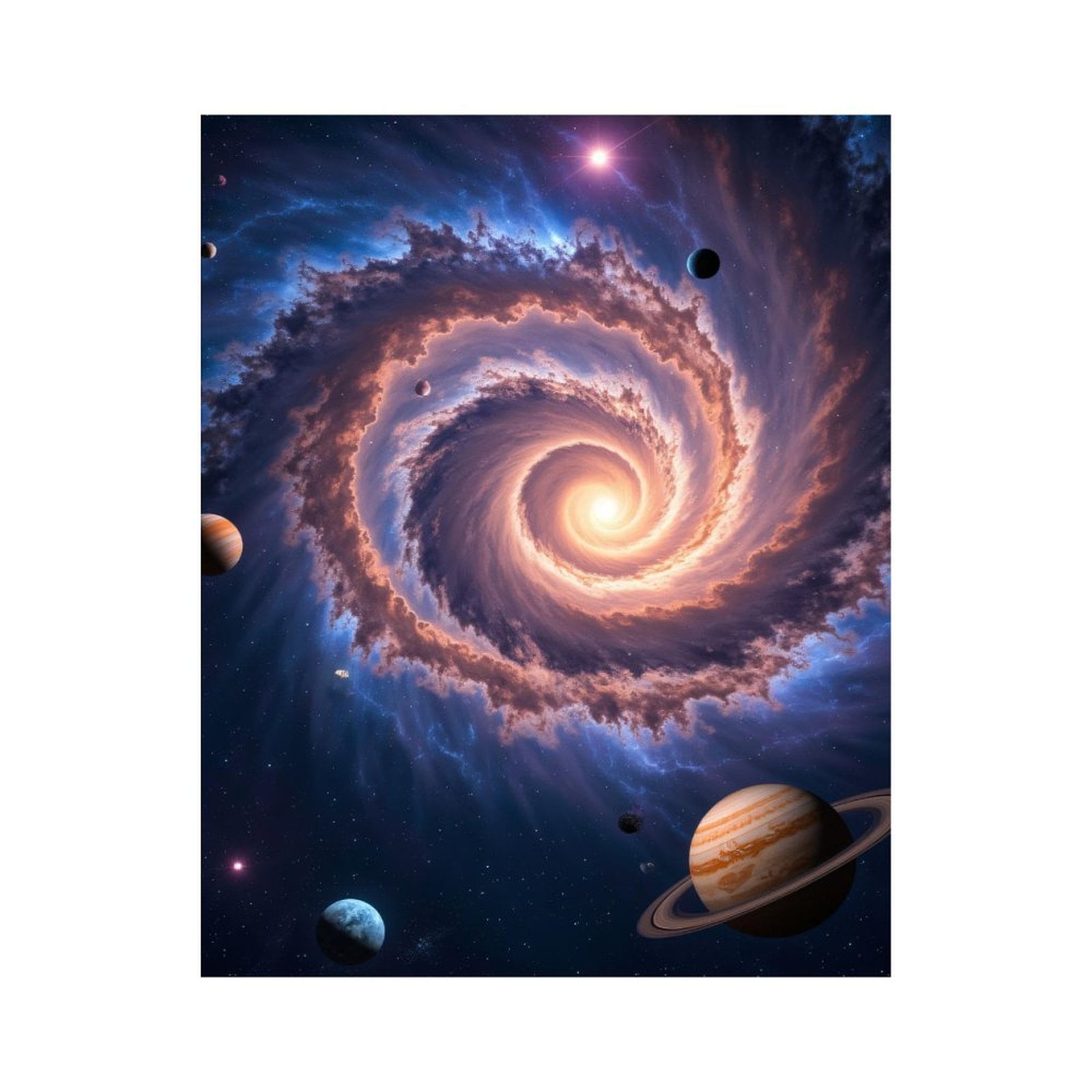 Paint by Numbers Kit for Adults, Galactic Spiral Planets Nebula Cosmic ...