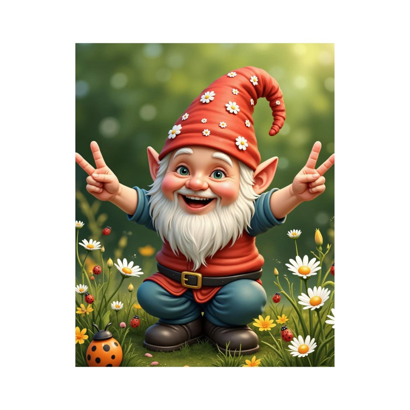 Paint by Numbers Kit for Adults, Garden Gnome Joyful Pose Nature Paint ...