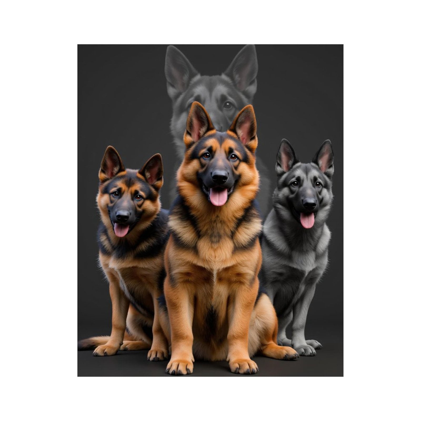 Paint by Numbers Kit for Adults, German Shepherd Trio Portrait Paint by ...