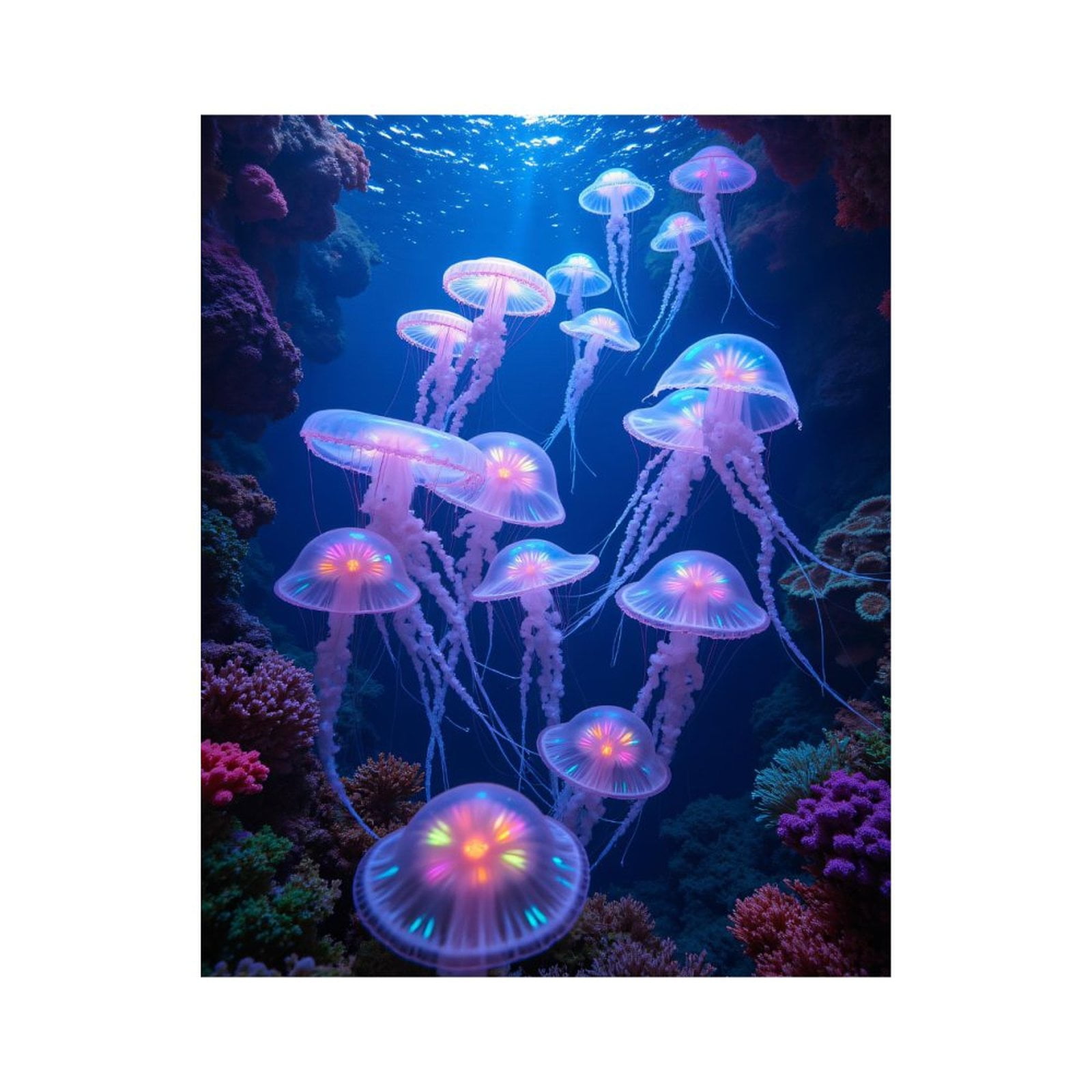 Paint by Numbers Kit for Adults, Glowing Jellyfish Deep Sea Dance Paint ...