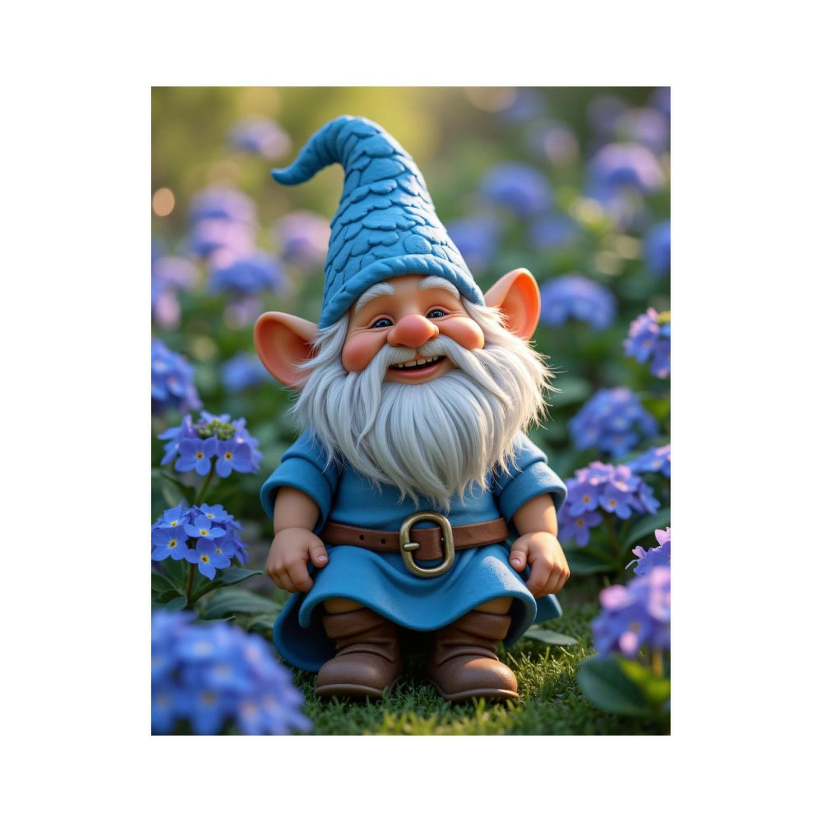 Paint by Numbers Kit for Adults, Gnome In Blue With Flowers Paint by ...