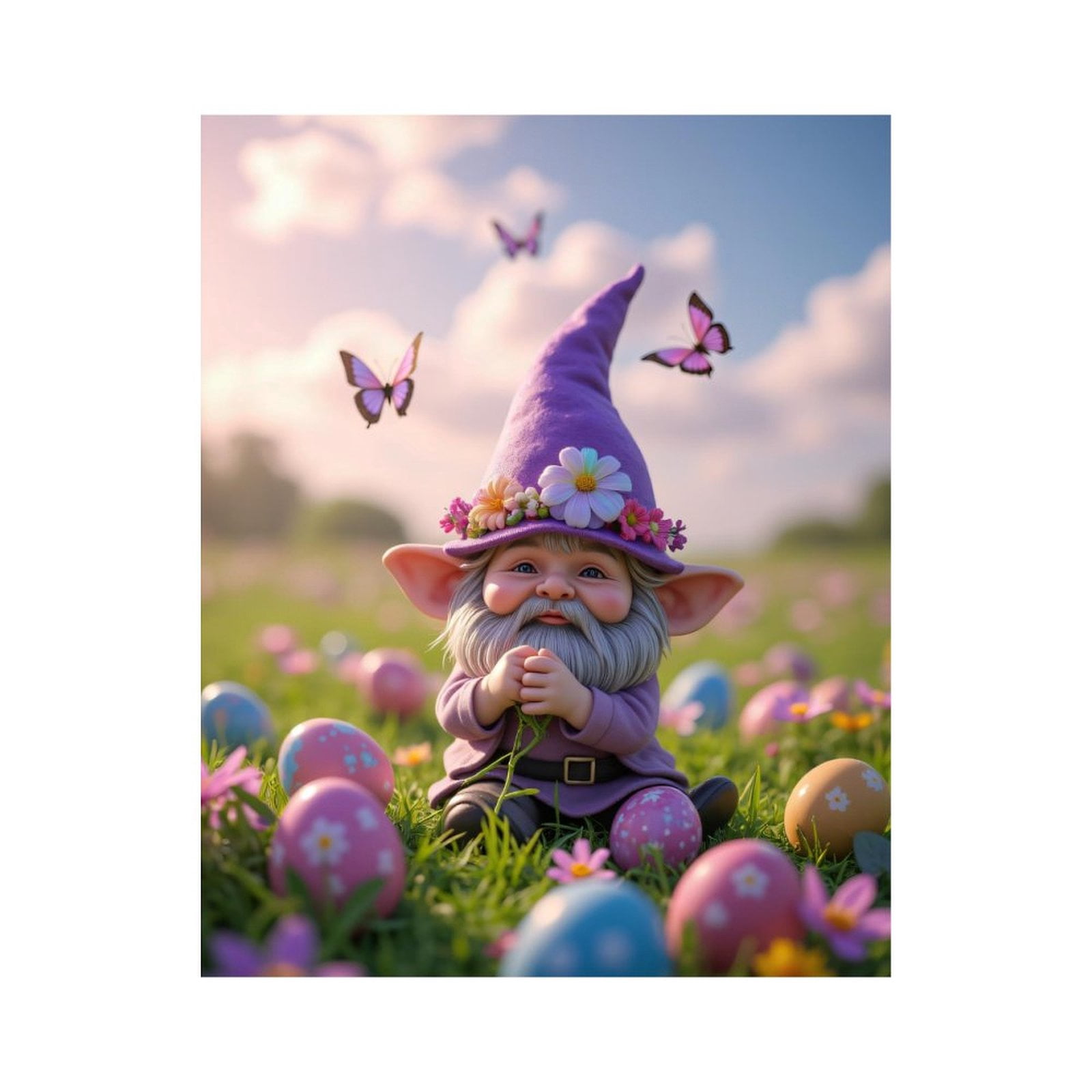 Paint by Numbers Kit for Adults, Gnome Spring Meadow Butterflies Paint ...