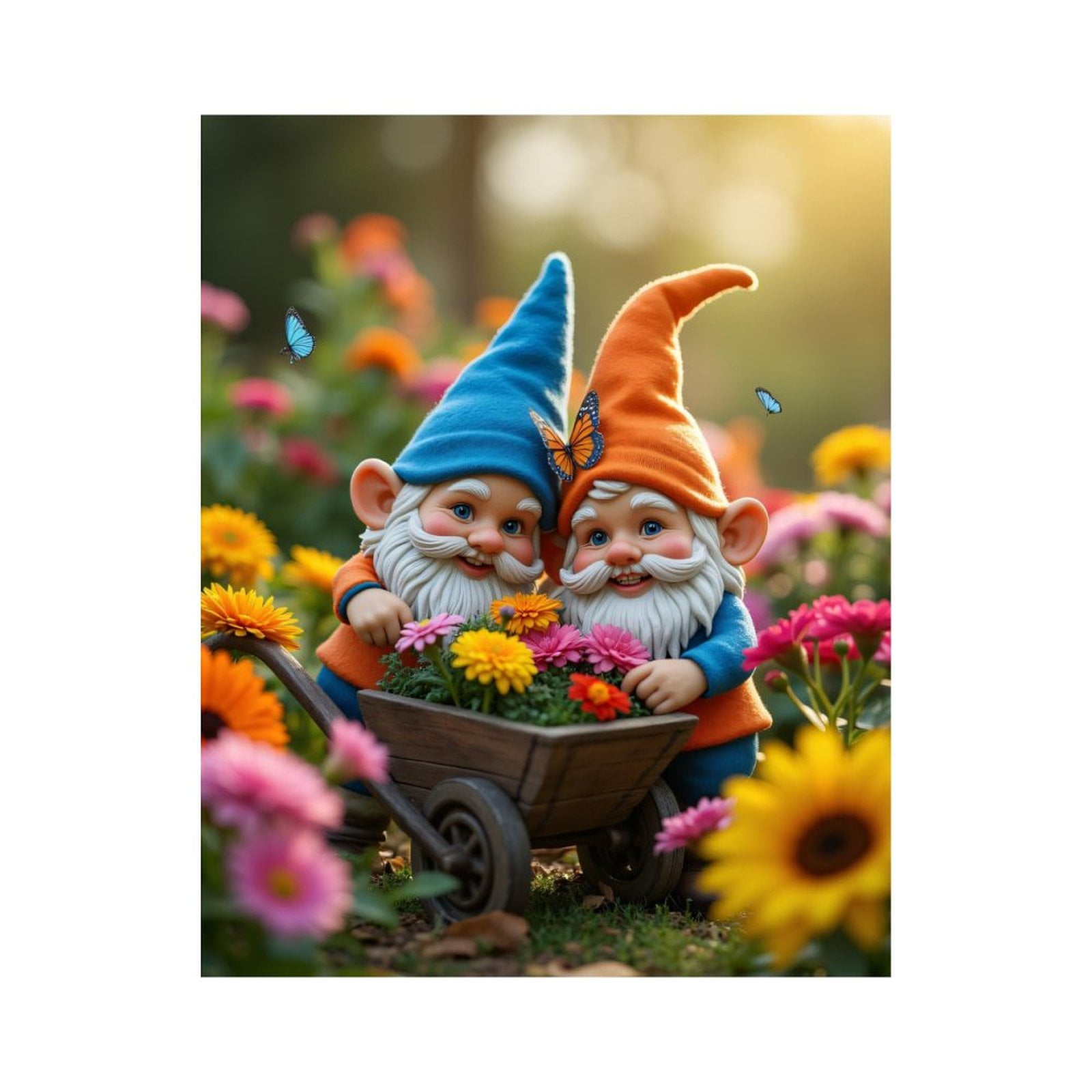 Paint by Numbers Kit for Adults, Gnomes Garden Flowers Butterflies ...