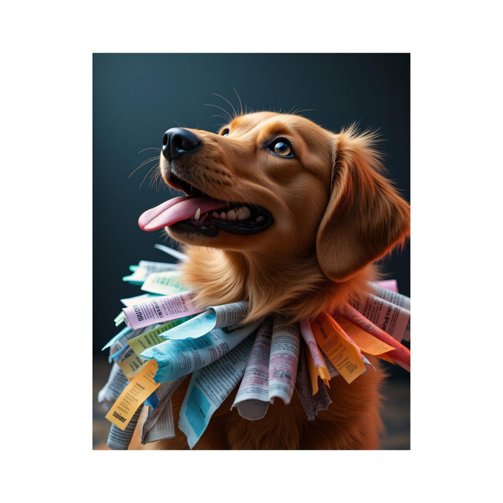 Paint by Numbers Kit for Adults, Golden Dog Colorful Newspaper Collar ...