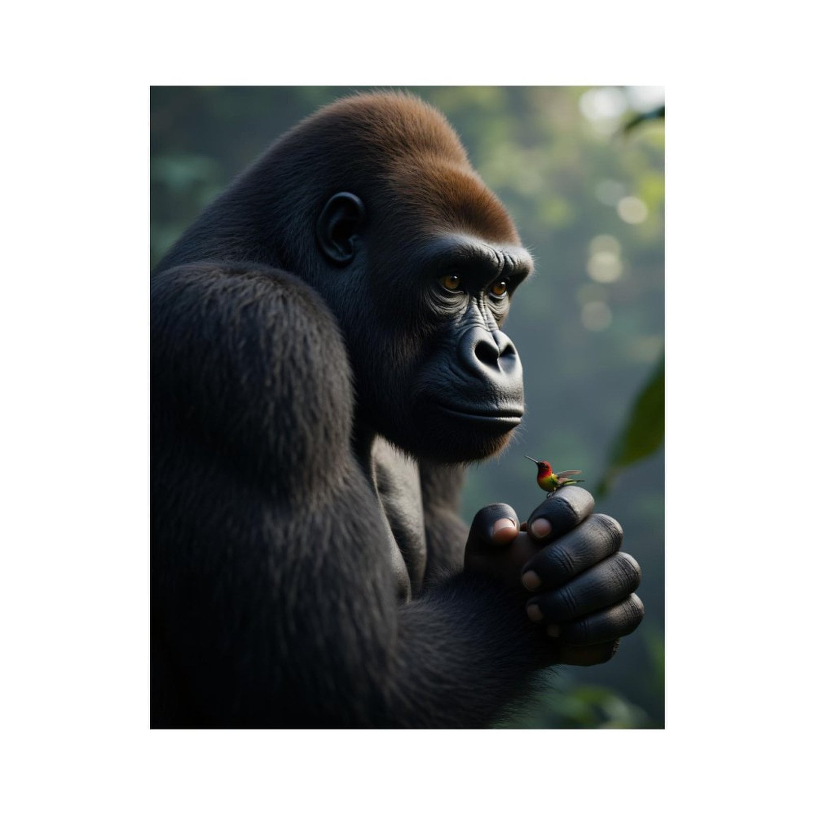 Paint by Numbers Kit for Adults, Gorilla And Hummingbird In Jungle ...