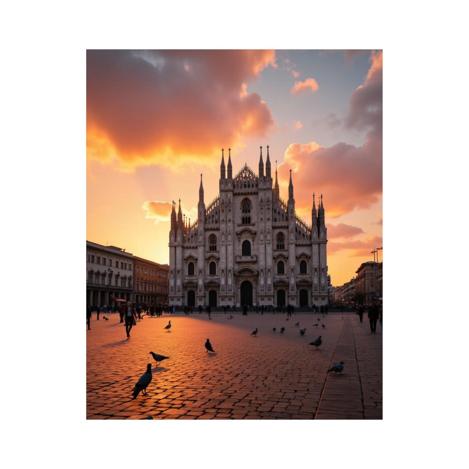 Paint by Numbers Kit for Adults, Gothic Cathedral Sunset Sky Plaza ...