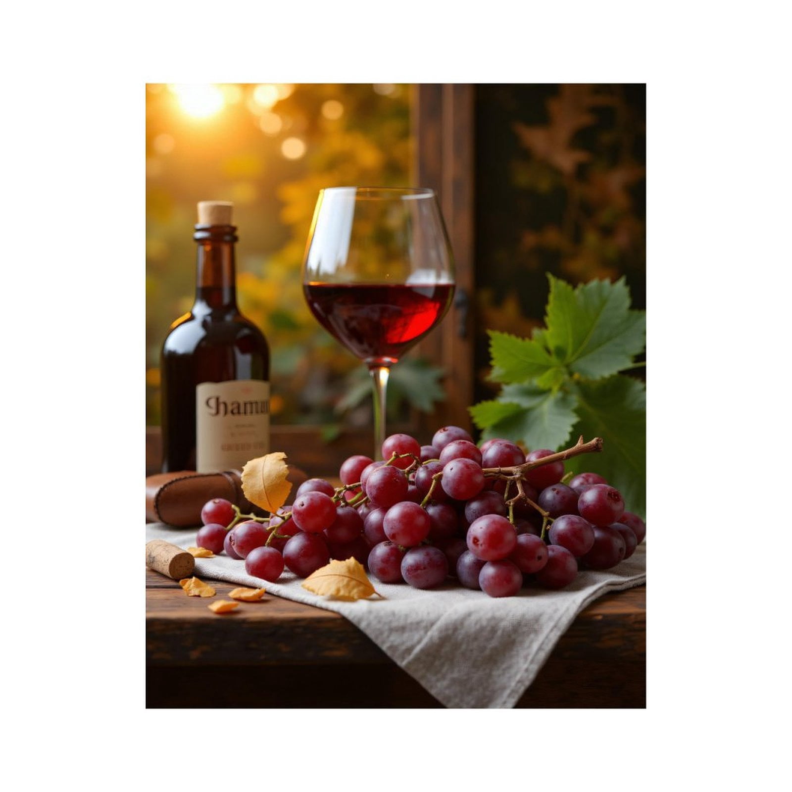 Paint by Numbers Kit for Adults, Grapes Wine Autumn Sunset Scene Paint ...