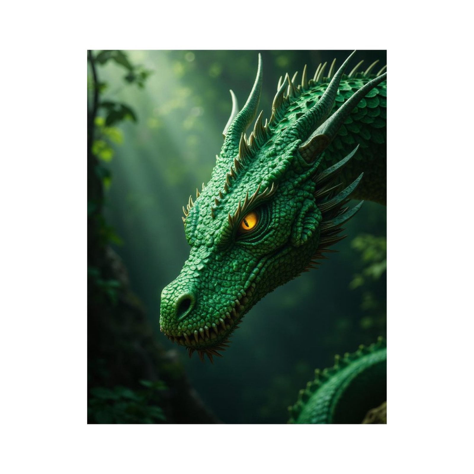 Paint by Numbers Kit for Adults, Green Dragon Forest Mystical Eyes ...