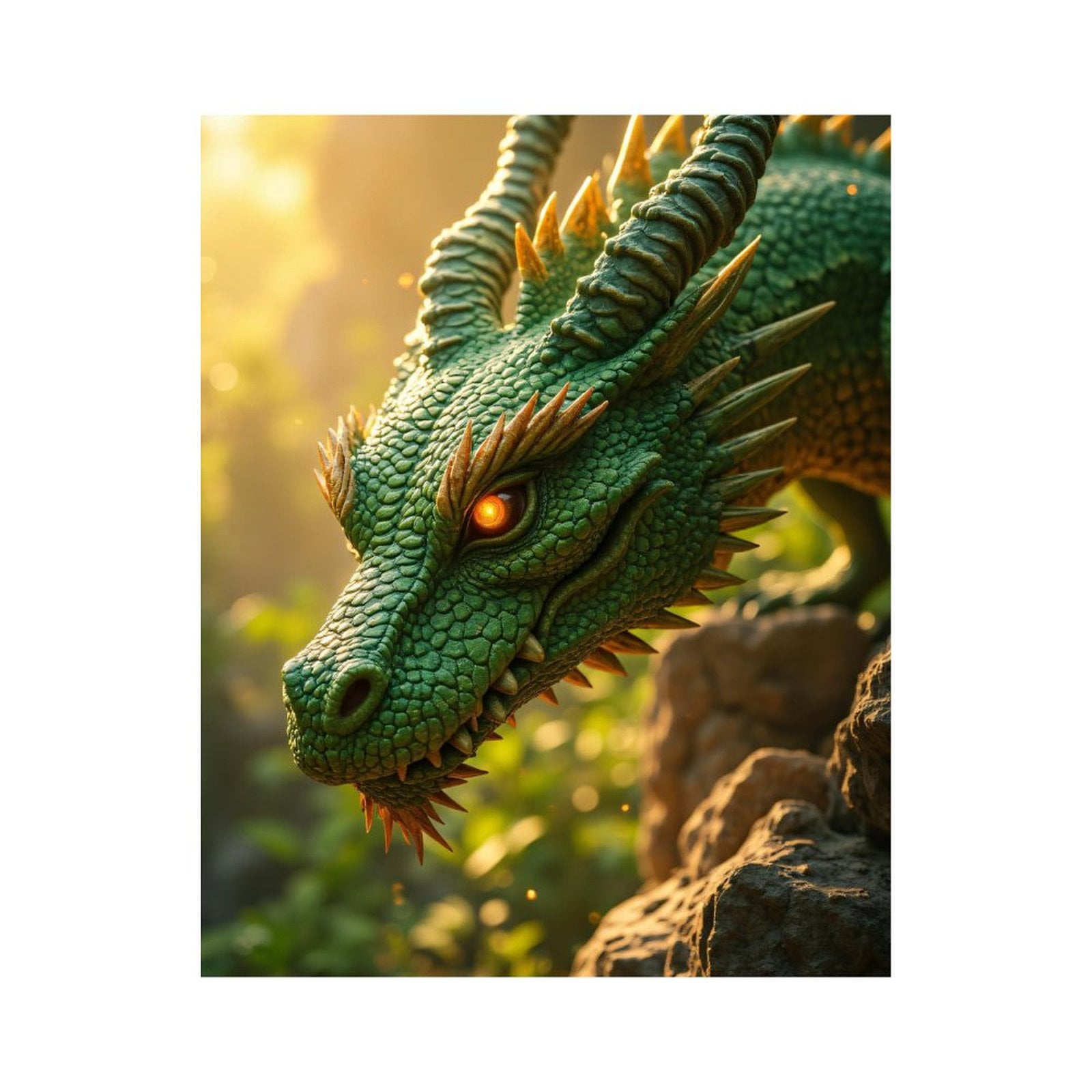 Paint by Numbers Kit for Adults, Green Serpent Fantasy Mythical ...