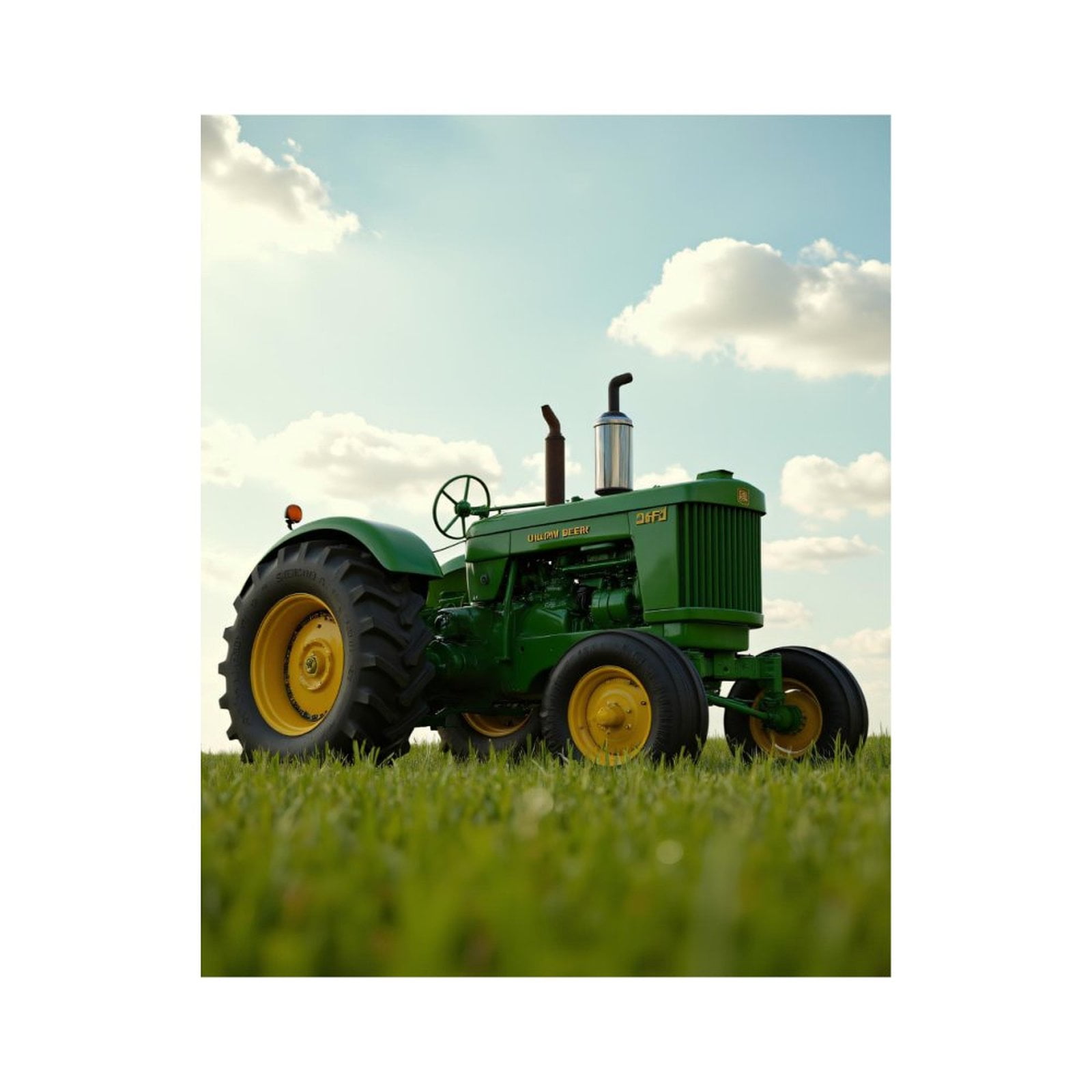 Paint by Numbers Kit for Adults, Green Vintage Farm Tractor Sky Paint ...