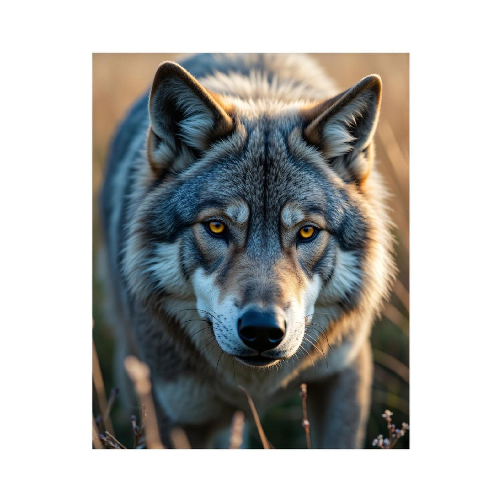 Paint by Numbers Kit for Adults, Grey Wolf Intense Gaze Nature Portrait ...