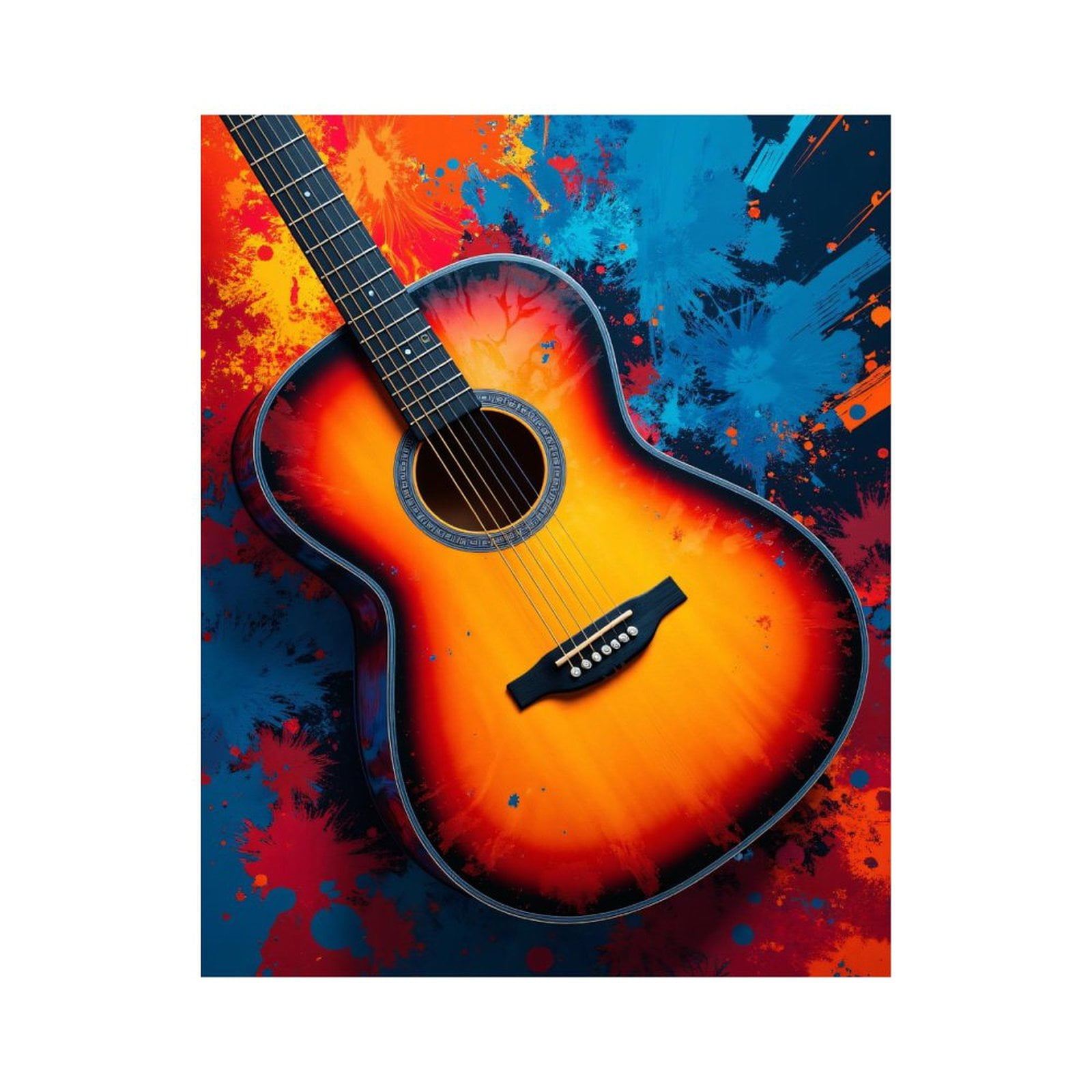 Paint by Numbers Kit for Adults, Guitar Colorful Splatter Art ...