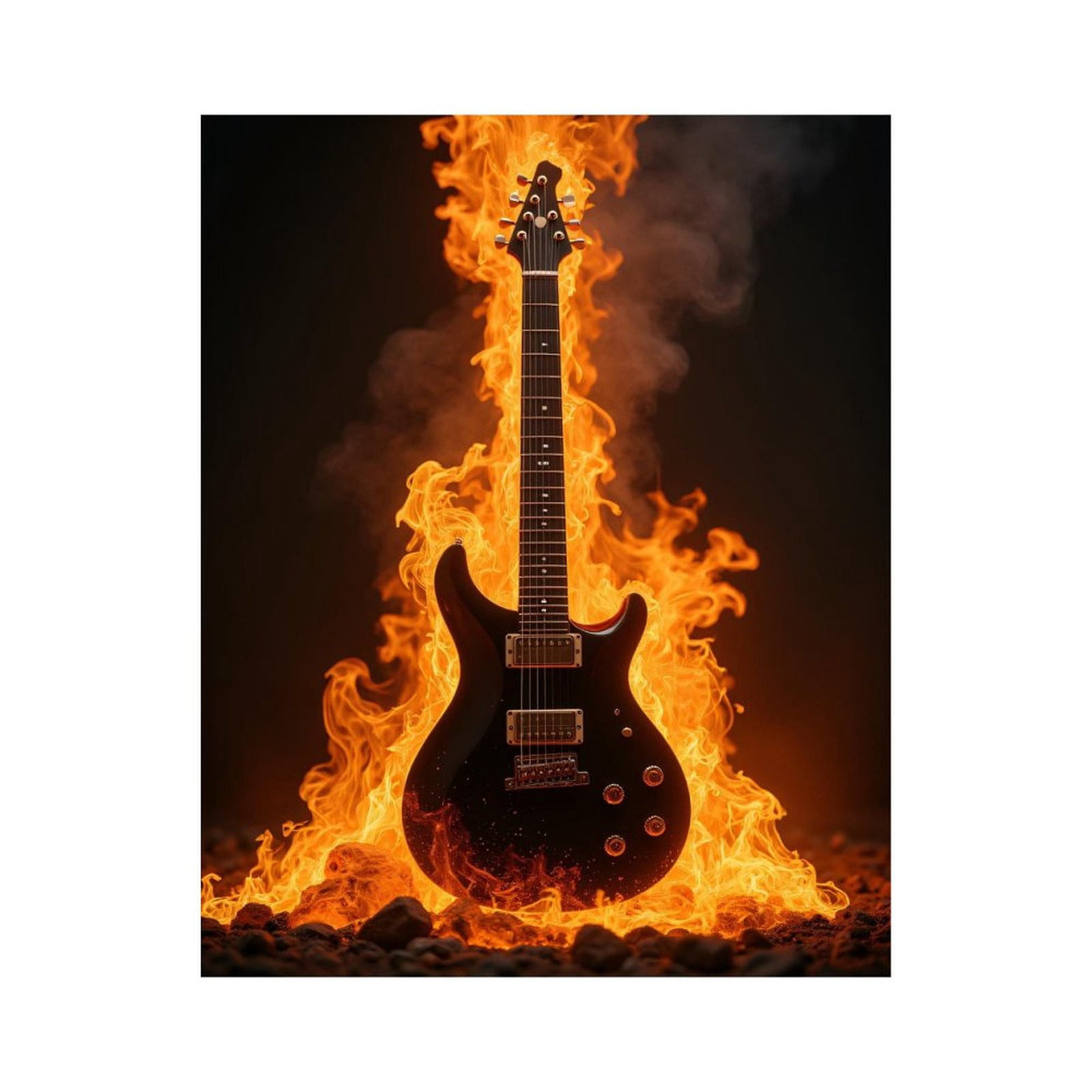 Paint by Numbers Kit for Adults, Guitar Fire Blaze Rock Music Paint by ...