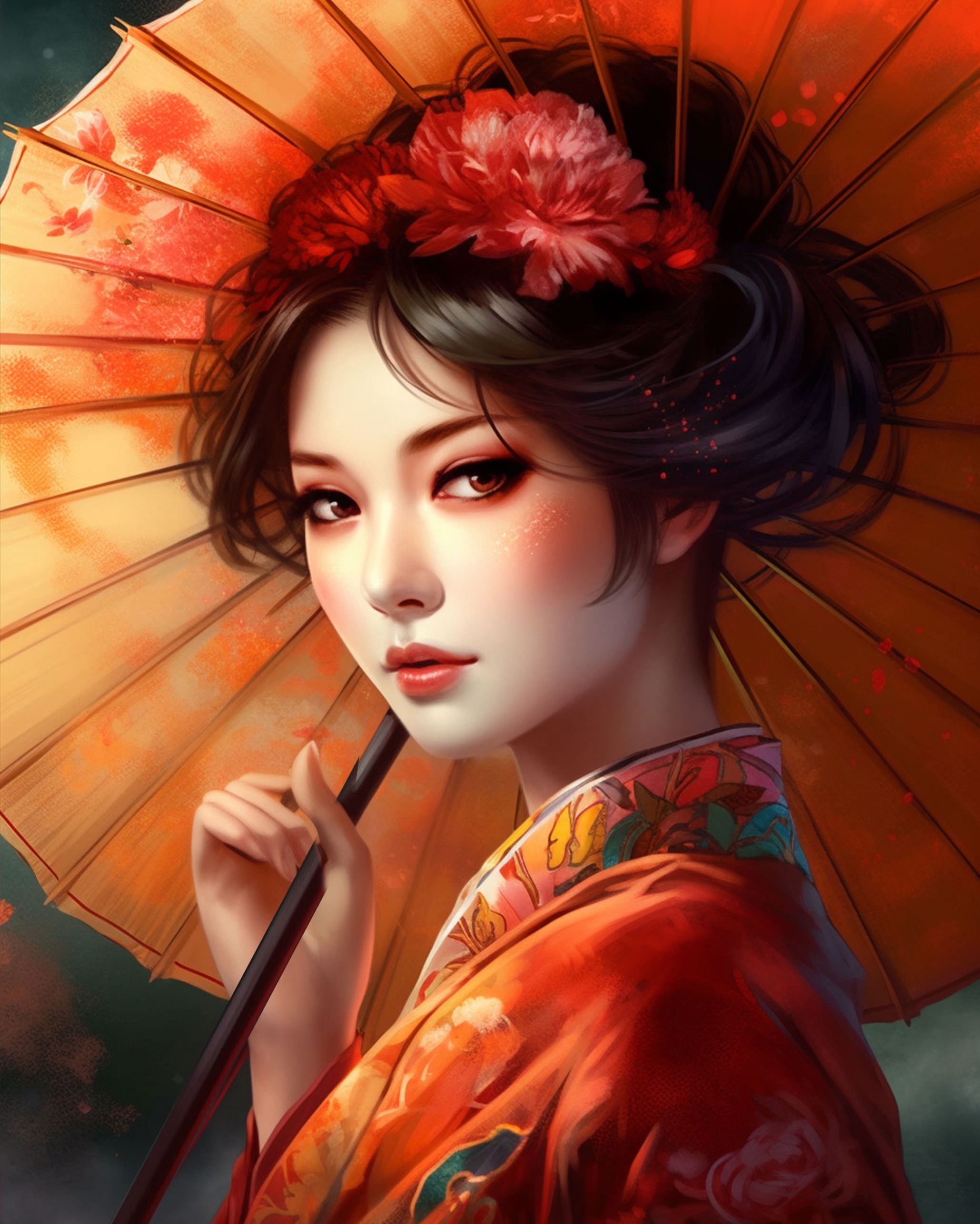 Paint by Numbers Kit for Adults - Japanese Geisha Umbrella Girl (24 ...