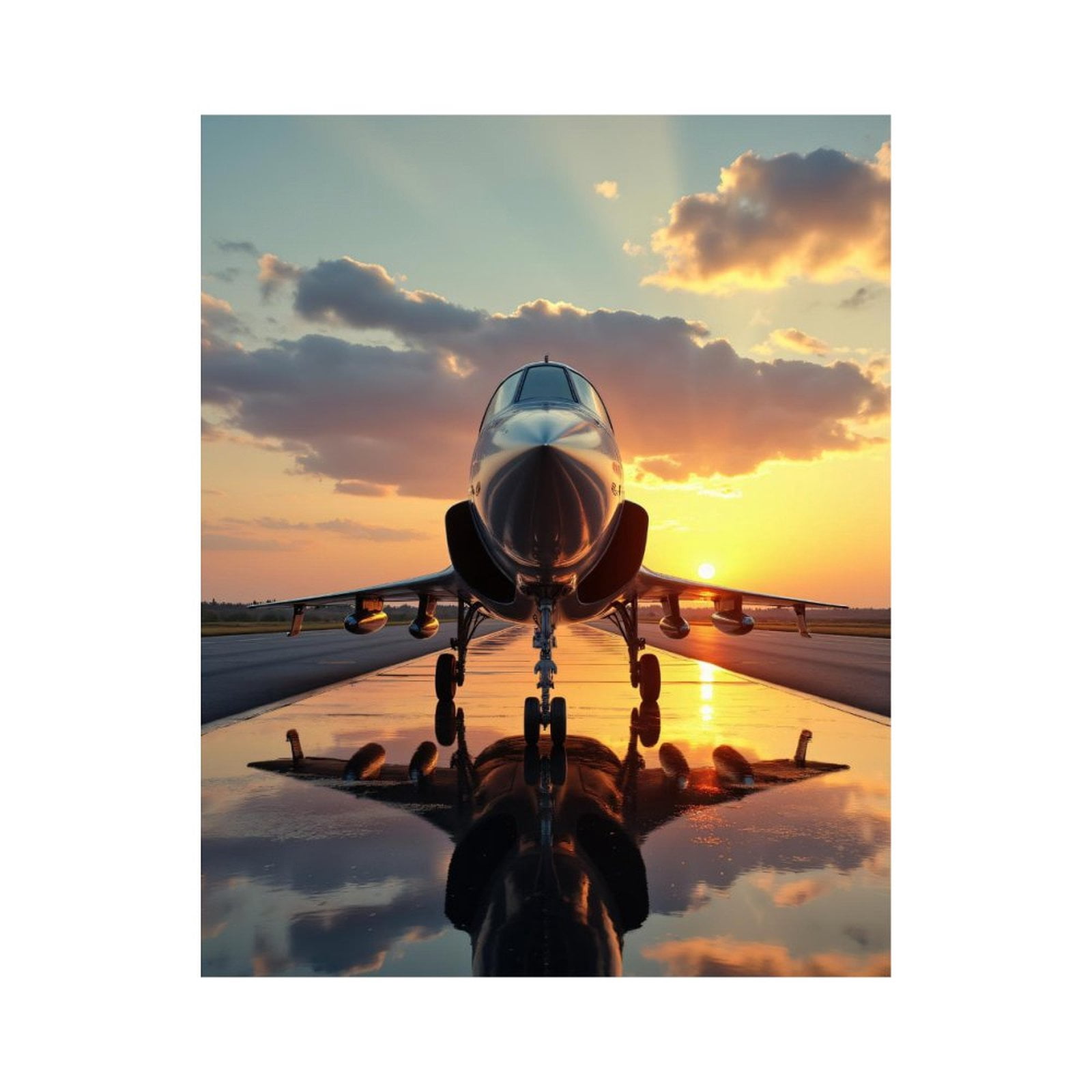 Paint by Numbers Kit for Adults, Jet Silhouette Sunset Reflection Paint ...