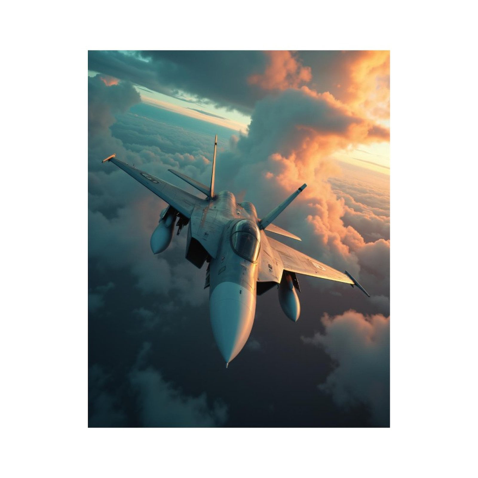 Paint by Numbers Kit for Adults, Jet Soaring Through Sunset Clouds ...