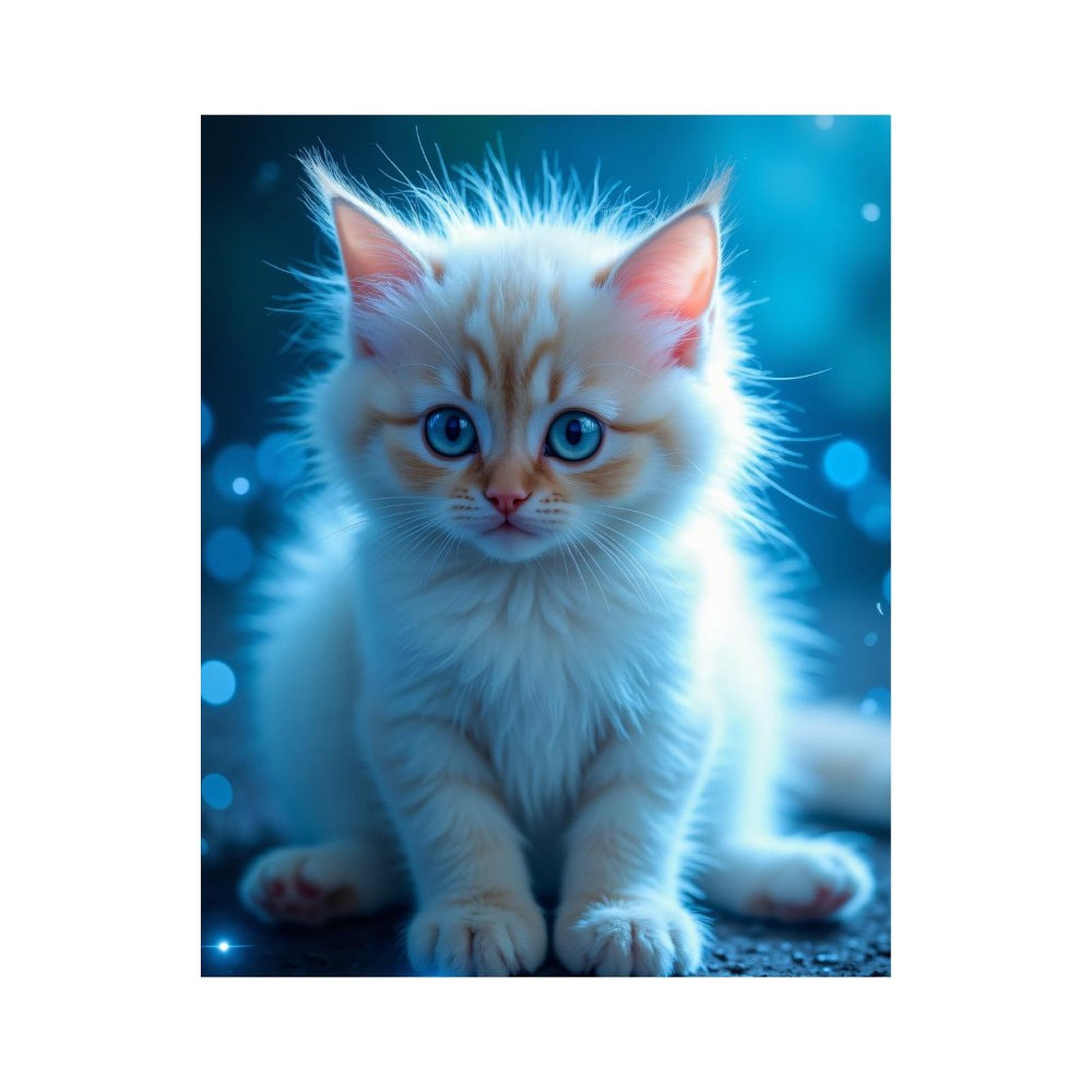 Paint by Numbers Kit for Adults, Kitten Blue Eyes Sparkle Light Paint ...