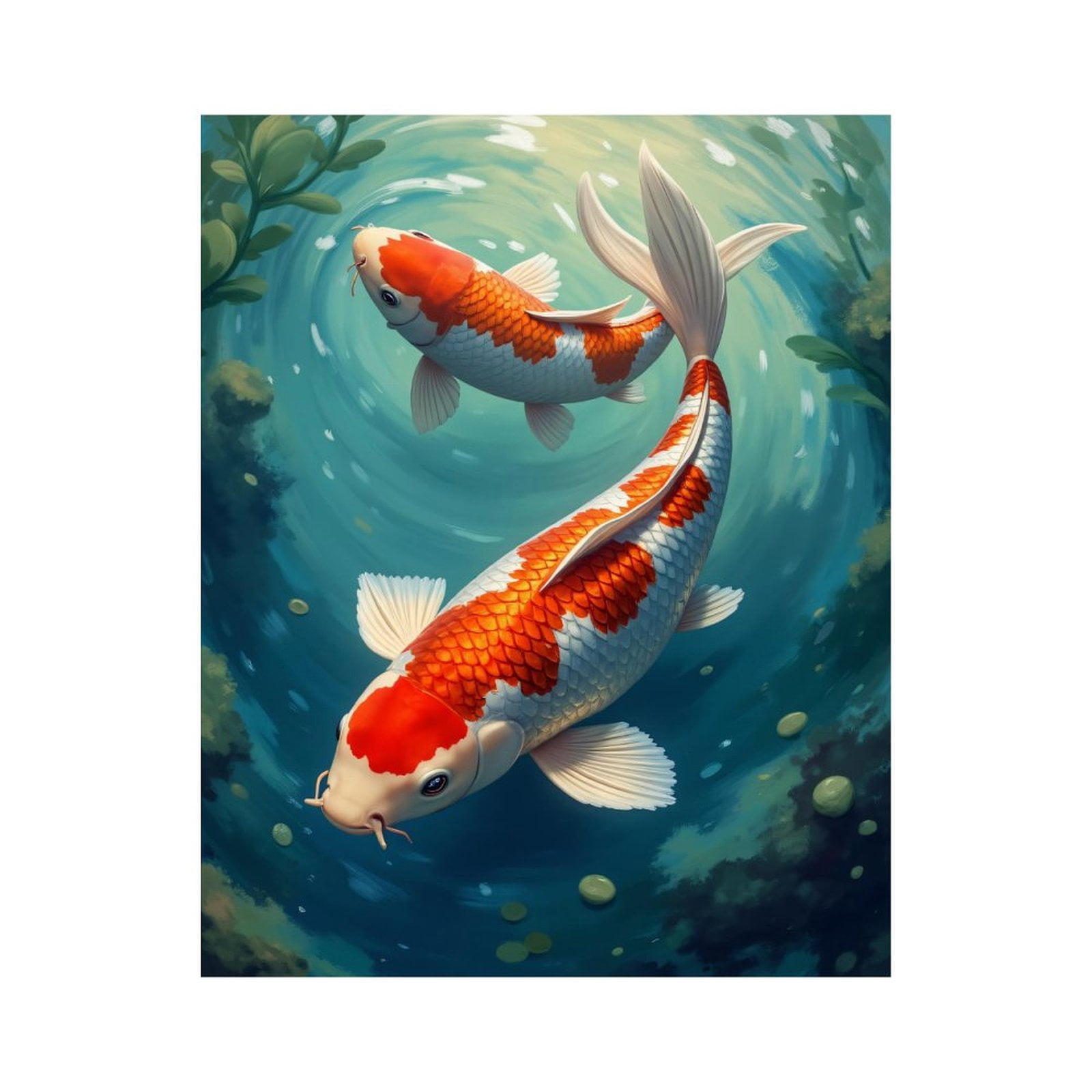 Paint by Numbers Kit for Adults, Koi Fish Underwater Serenity Paint by ...