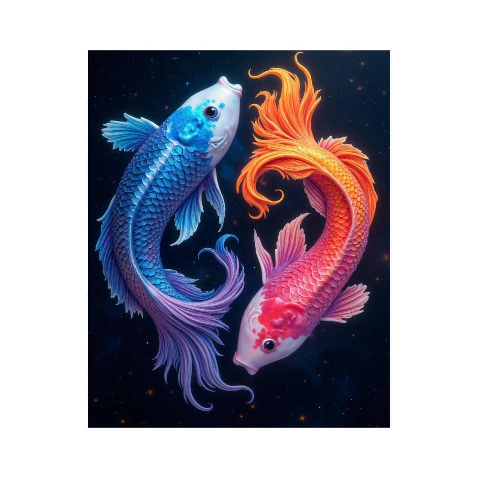 Paint by Numbers Kit for Adults, Koi Fish Yin Yang Aquatic Art Paint by ...