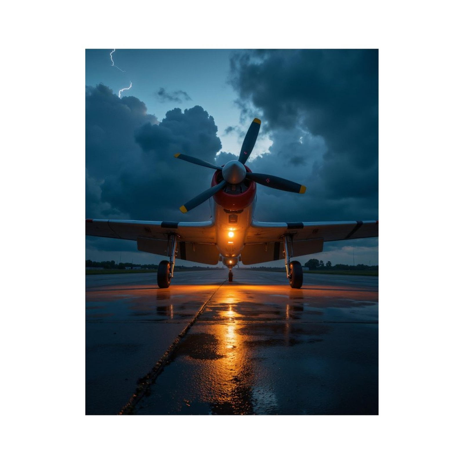 Paint by Numbers Kit for Adults, Lightning Storm Airplane Runway Paint ...