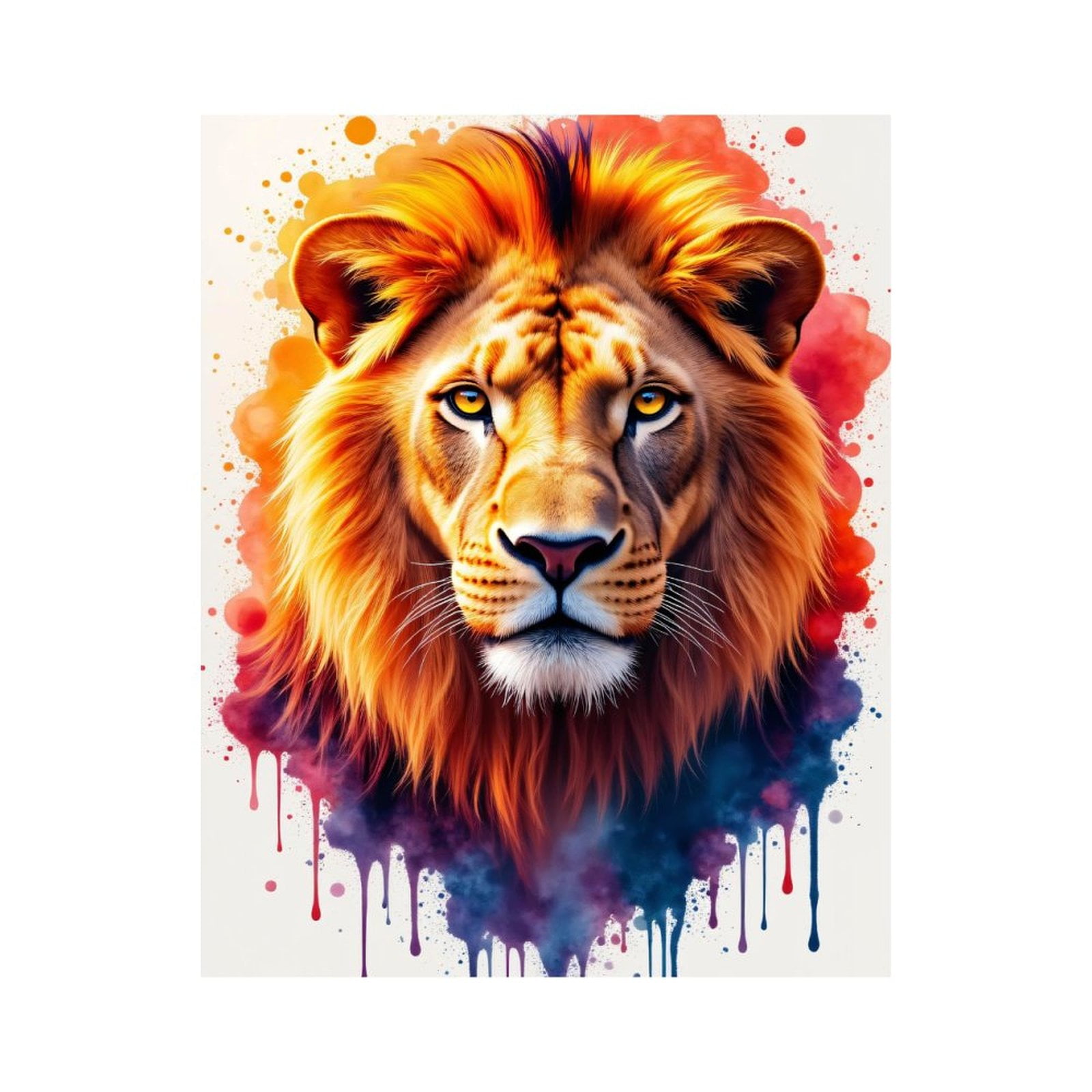 Paint by Numbers Kit for Adults, Lion Colorful Art Splatter Paint by ...