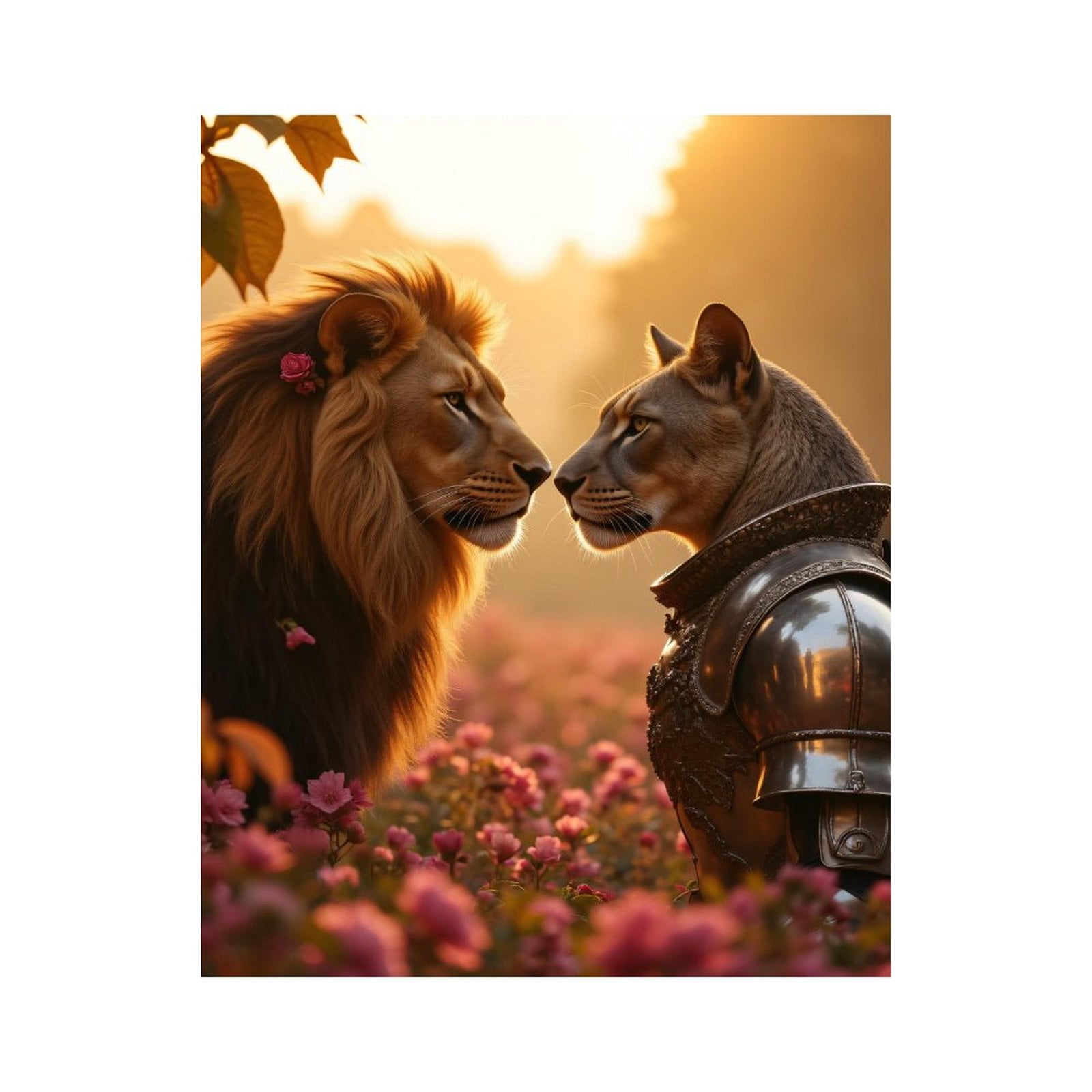 Paint by Numbers Kit for Adults, Lioness Knighthood Sunset Encounter ...
