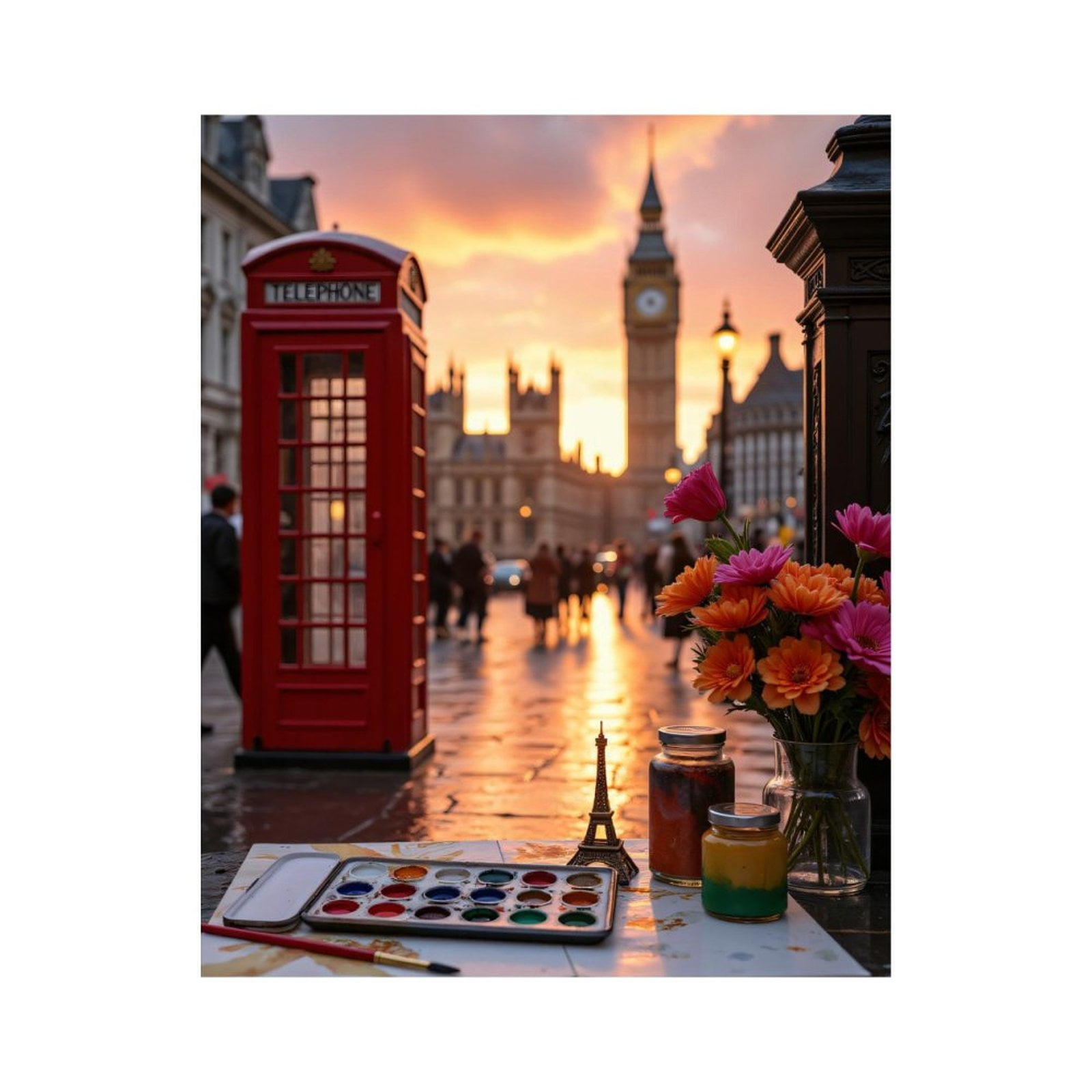 Paint by Numbers Kit for Adults, London Sunset Art Scene Colors Paint ...