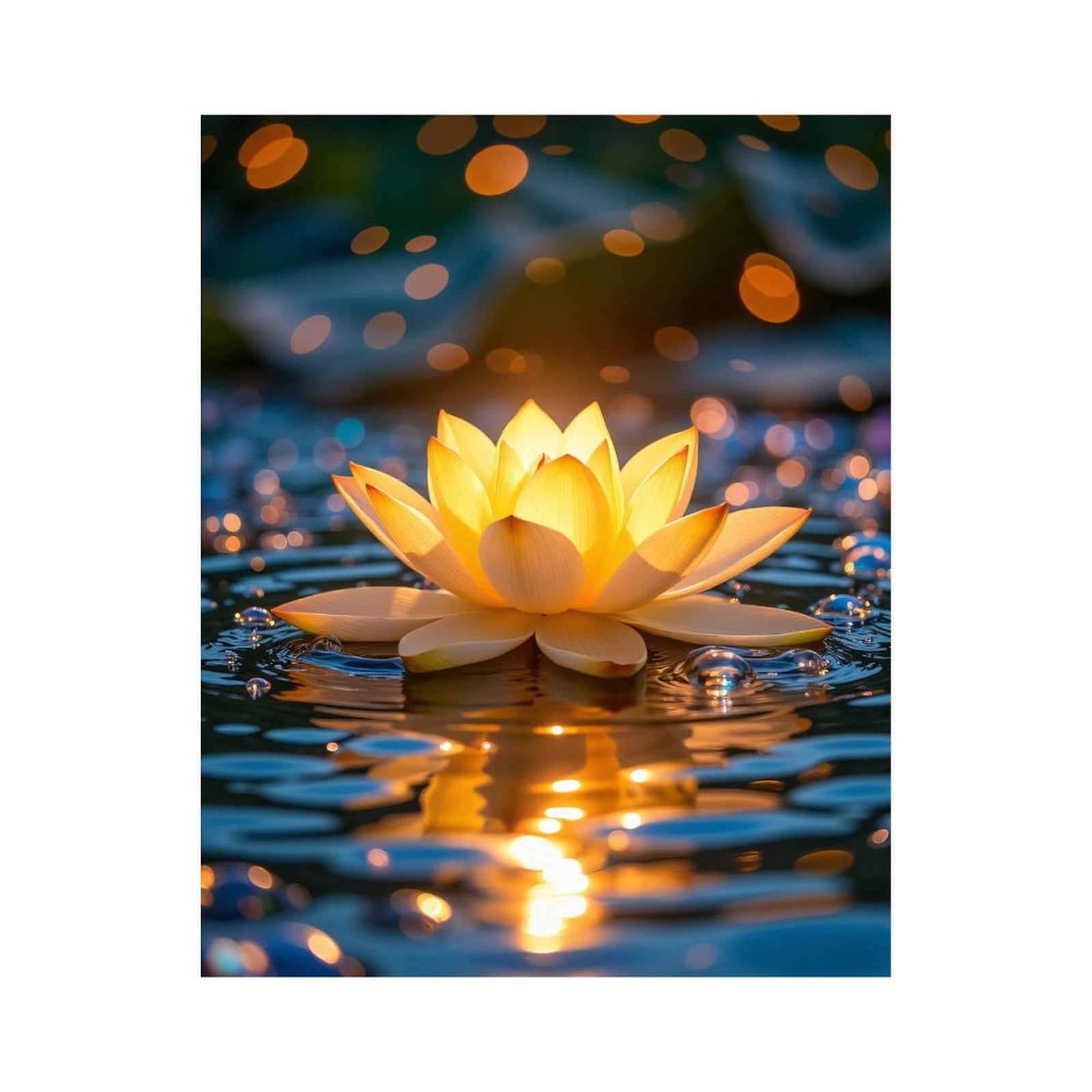 Paint by Numbers Kit for Adults, Lotus Blooming Water Reflection Paint ...