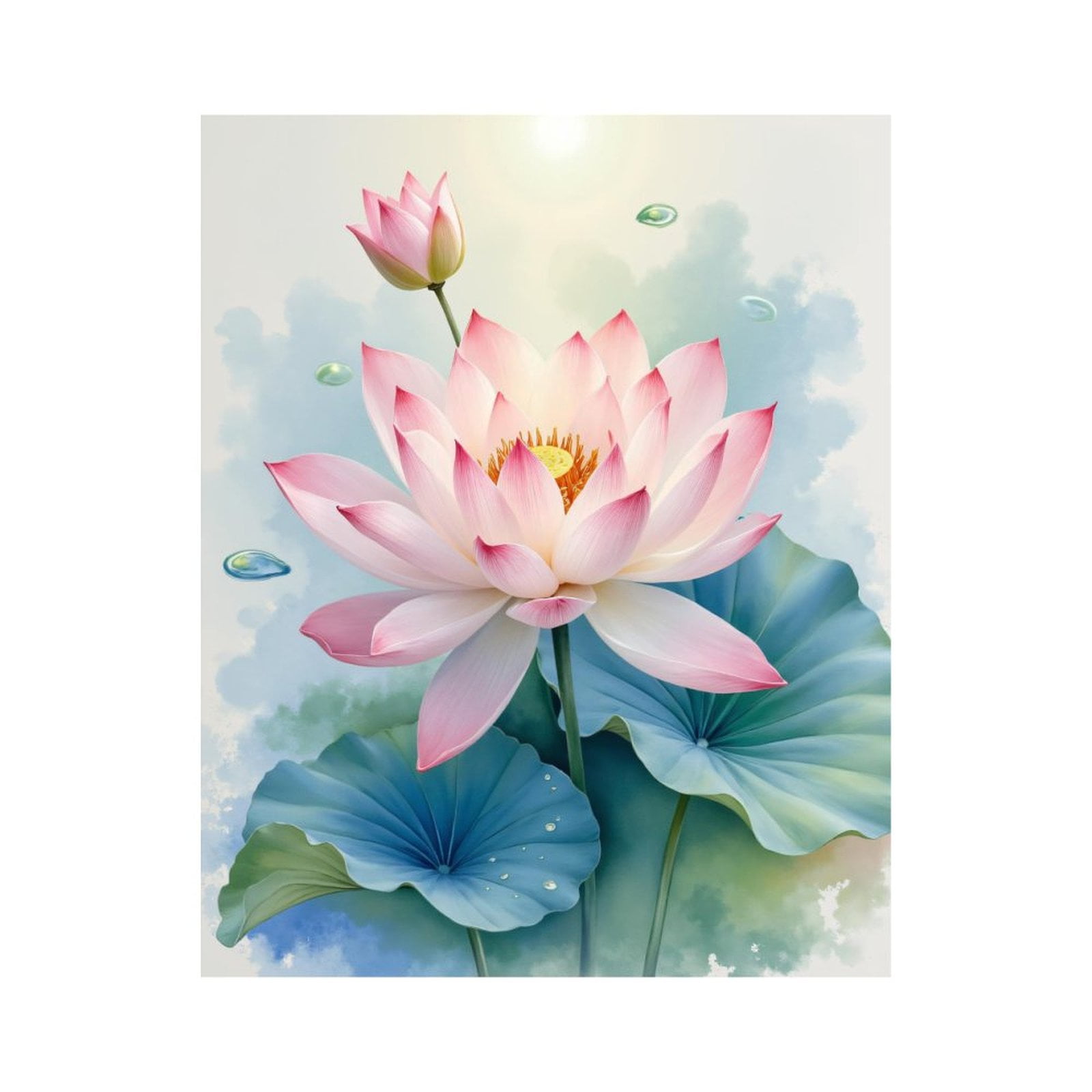Paint by Numbers Kit for Adults, Lotus Blossom Serenity Watercolor Art ...