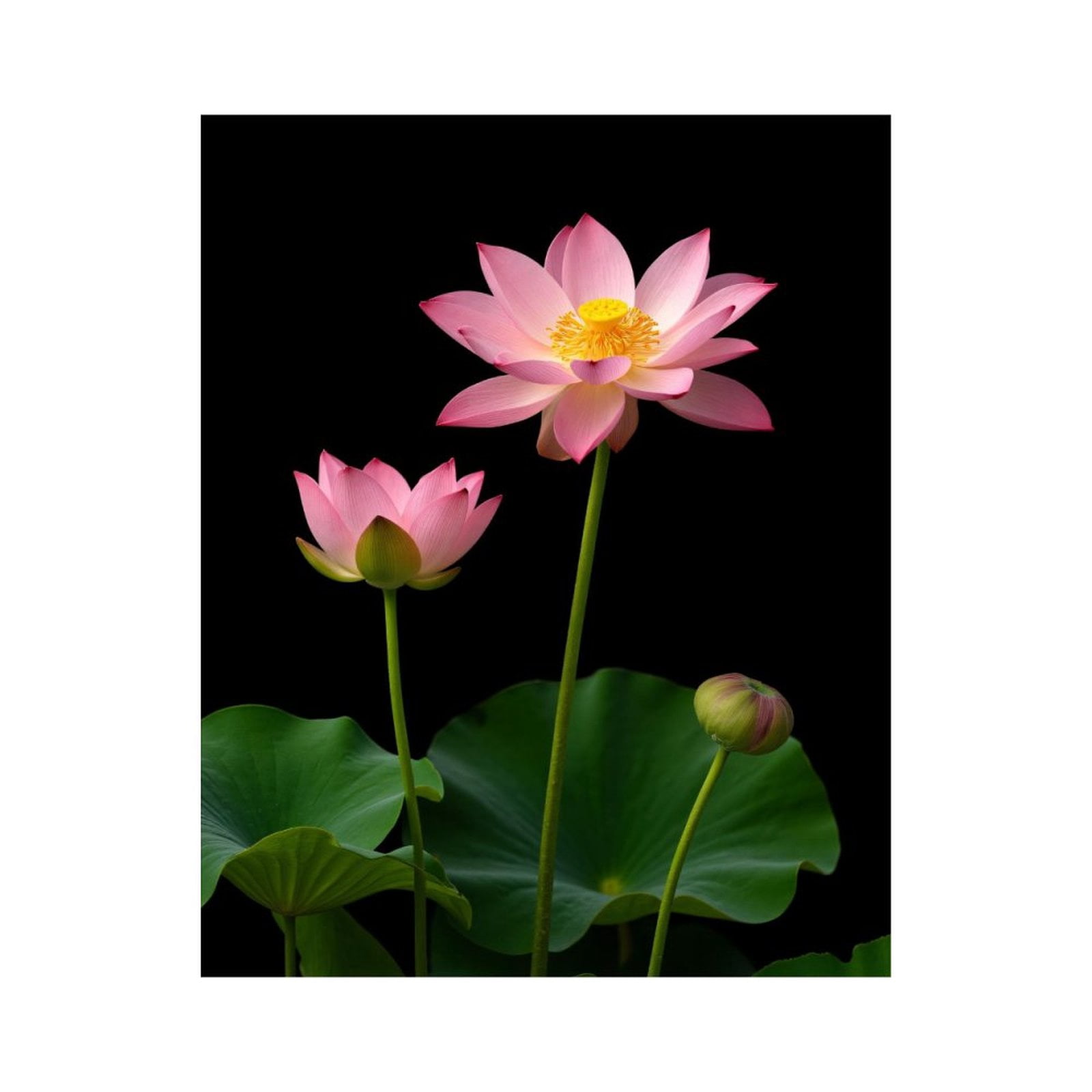 Paint by Numbers Kit for Adults, Lotus Blossoms On Dark Background ...