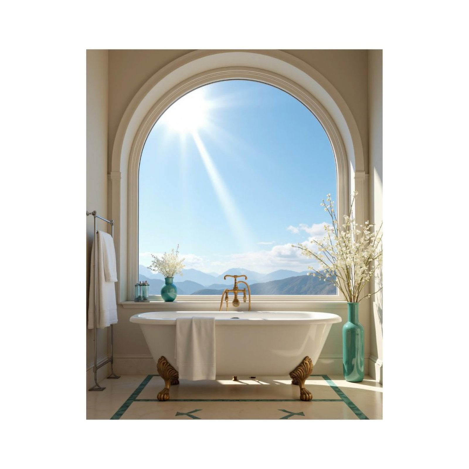 Paint by Numbers Kit for Adults, Luxurious Bathroom View Sunshine Paint ...