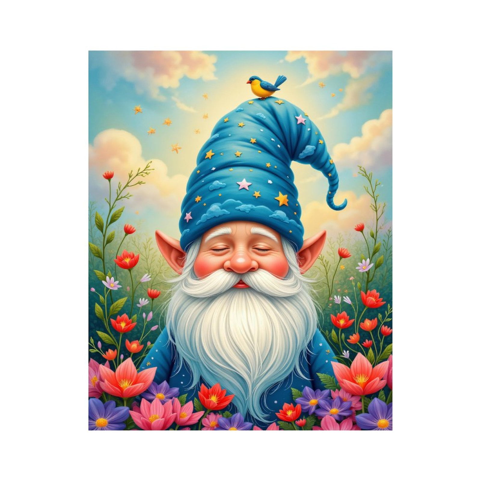 Paint by Numbers Kit for Adults, Magical Gnome In Flower Garden Paint ...