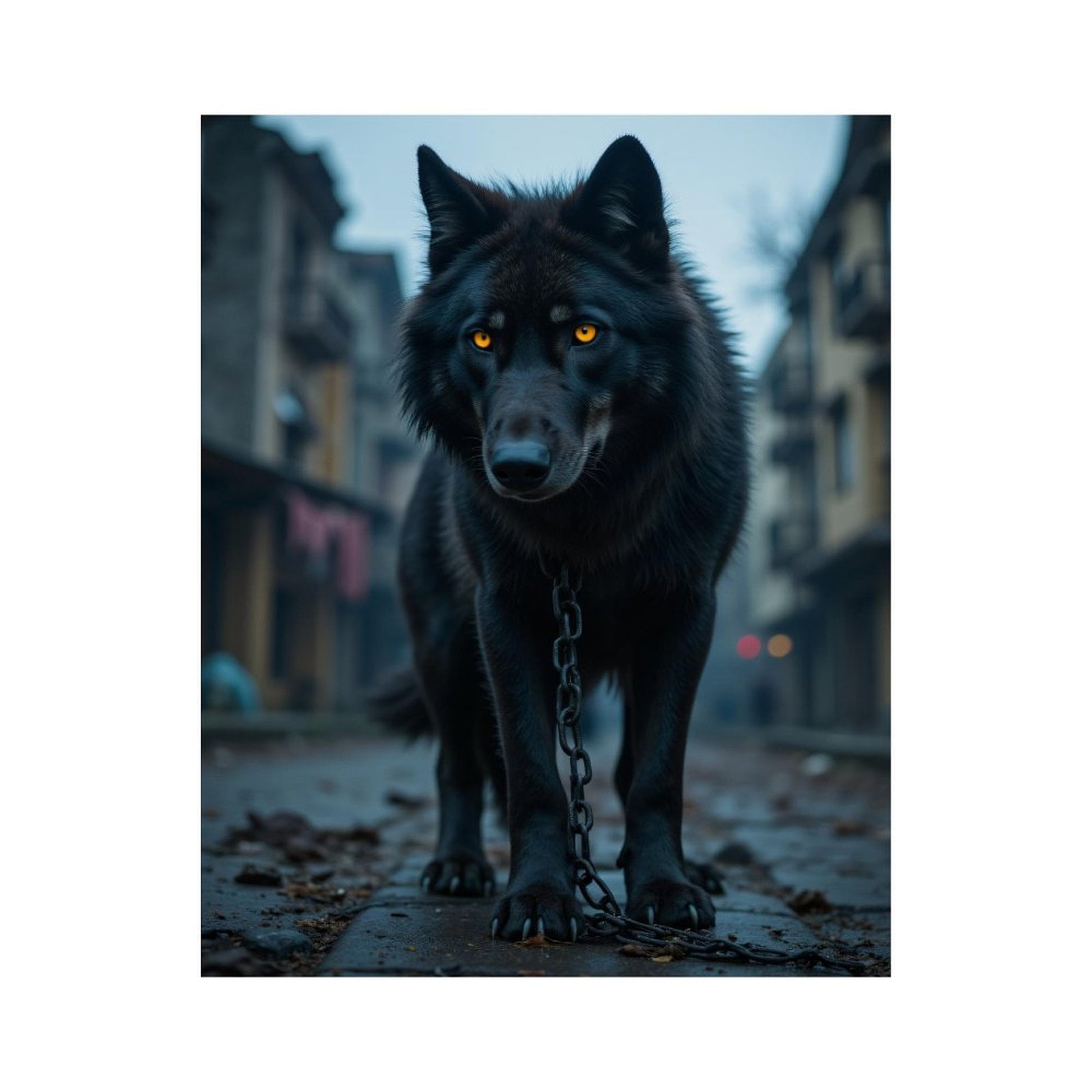 Paint by Numbers Kit for Adults, Majestic Black Wolf Urban Street Paint ...