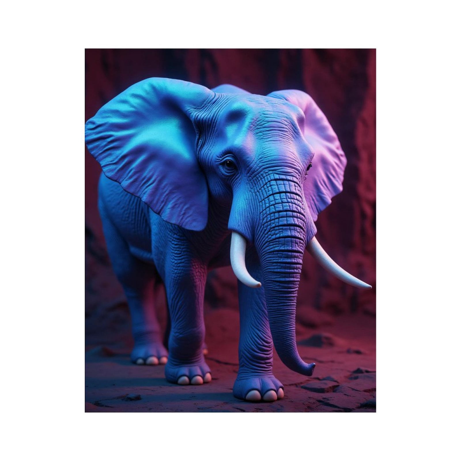 Paint by Numbers Kit for Adults, Majestic Blue Elephant Portrait Paint ...