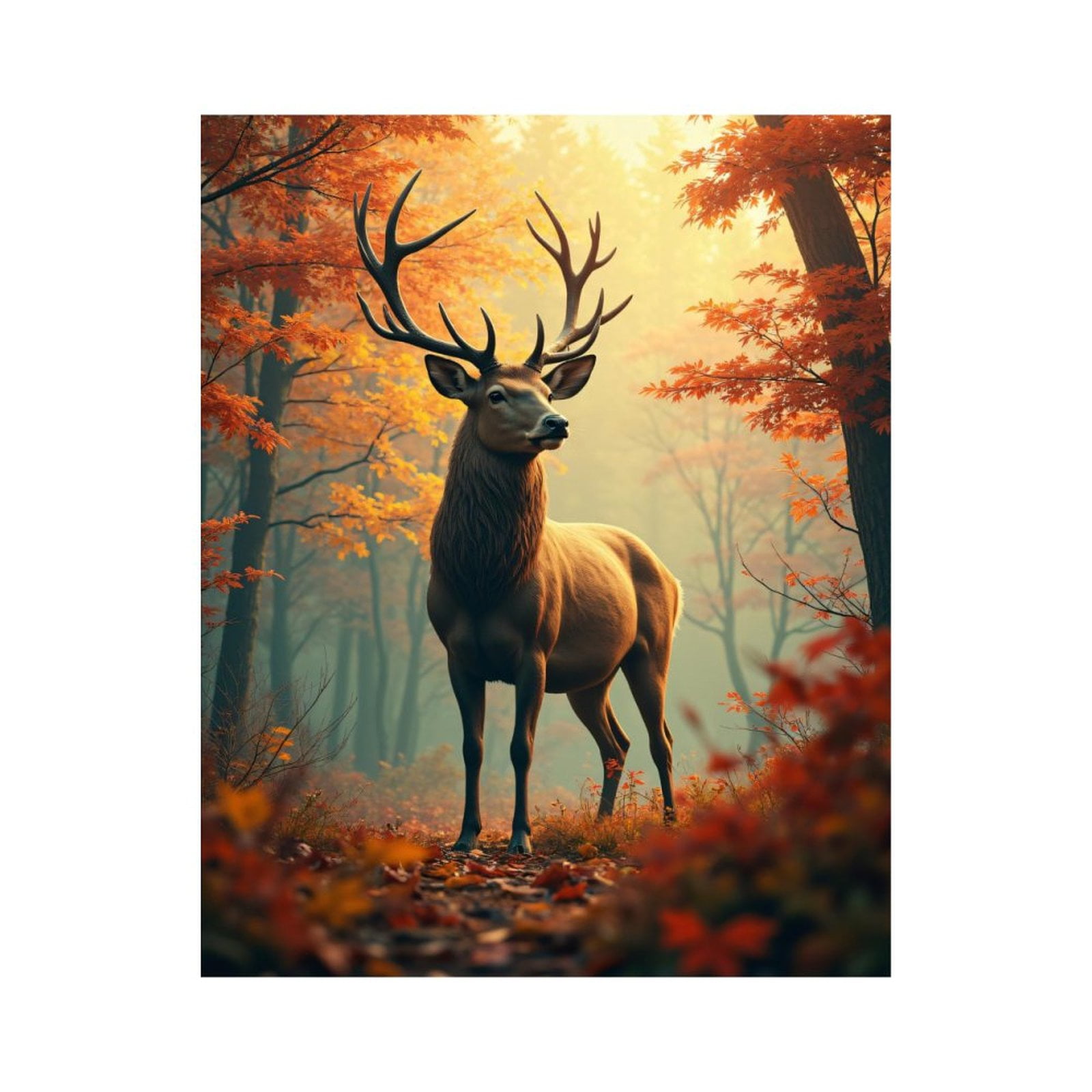 Paint by Numbers Kit for Adults, Majestic Deer Autumn Forest Paint by ...