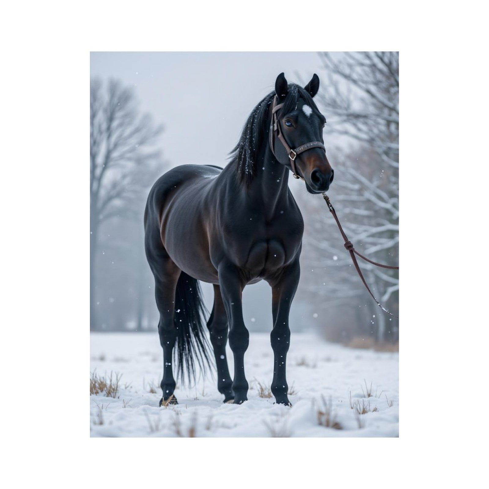 Paint by Numbers Kit for Adults, Majestic Horse In Snow Scene Paint by ...