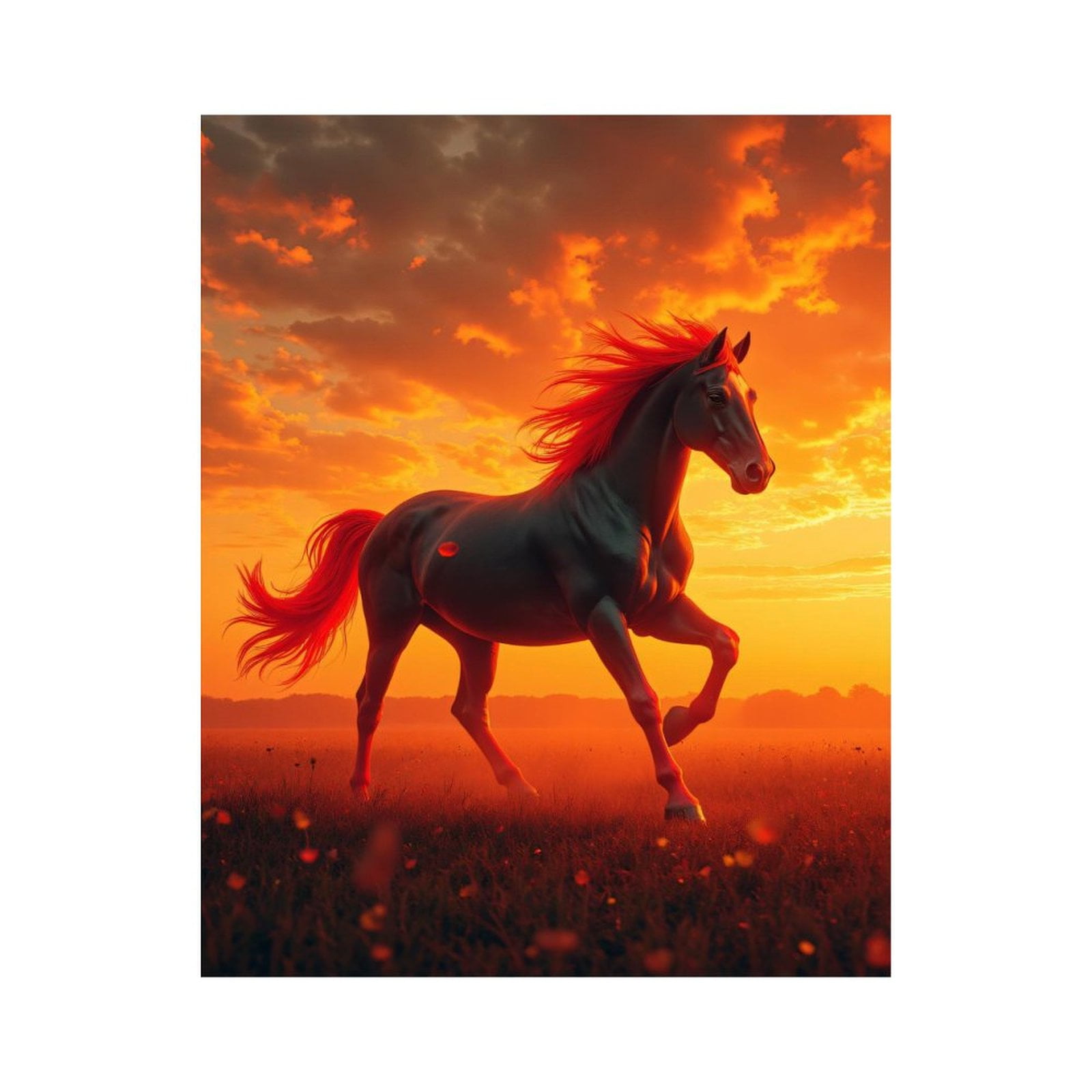 Paint by Numbers Kit for Adults, Majestic Horse Sunset Silhouette Paint ...