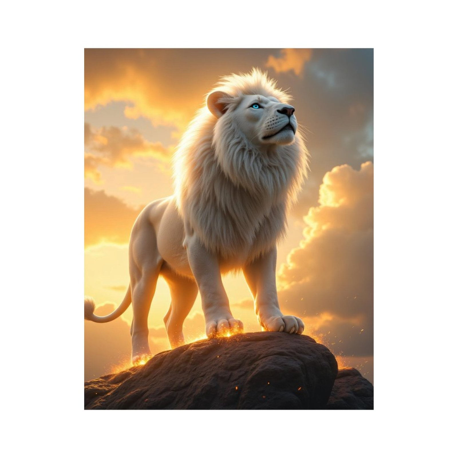 Paint by Numbers Kit for Adults, Majestic White Lion Sunset Glow Paint ...
