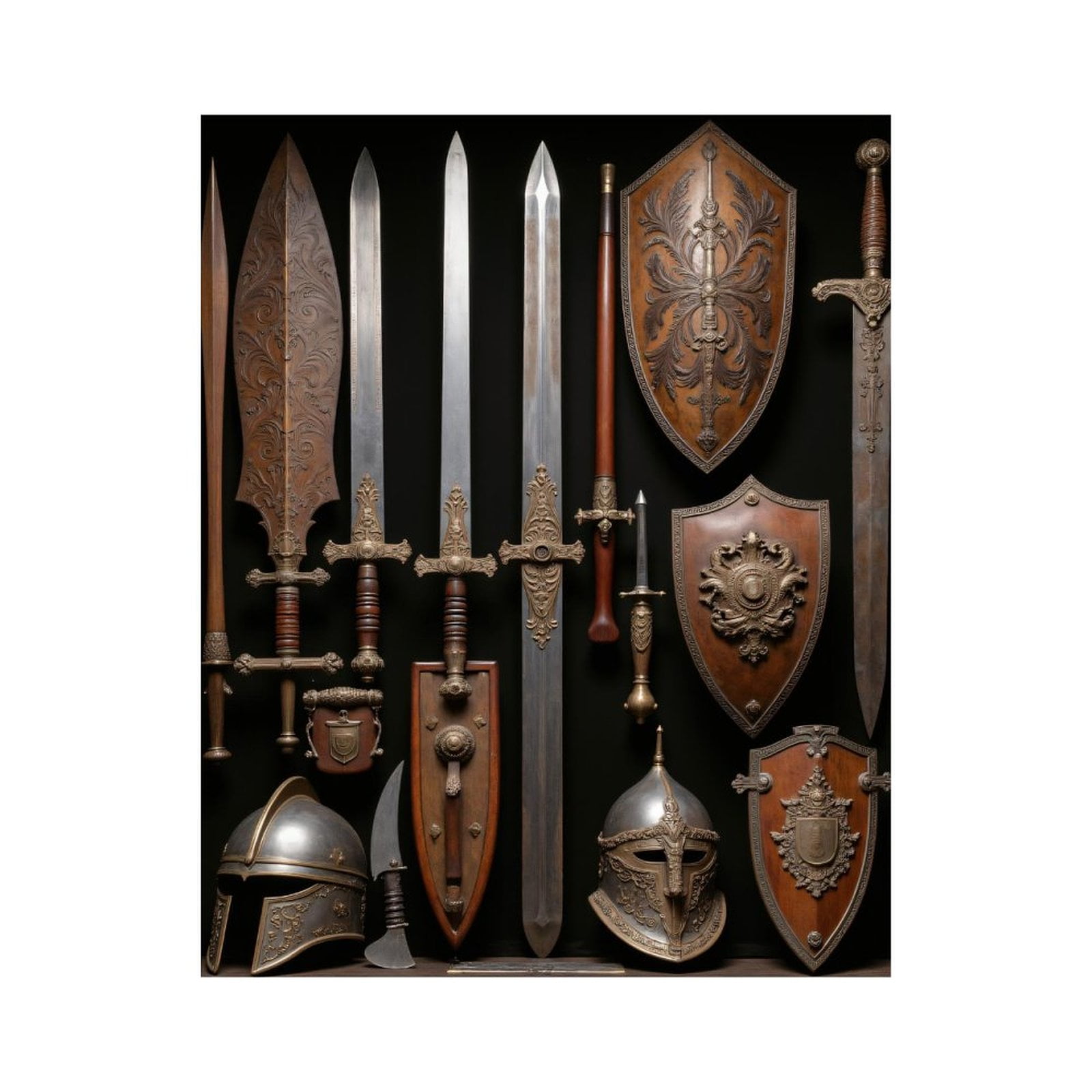 Paint by Numbers Kit for Adults, Medieval Swords Shields Collection ...