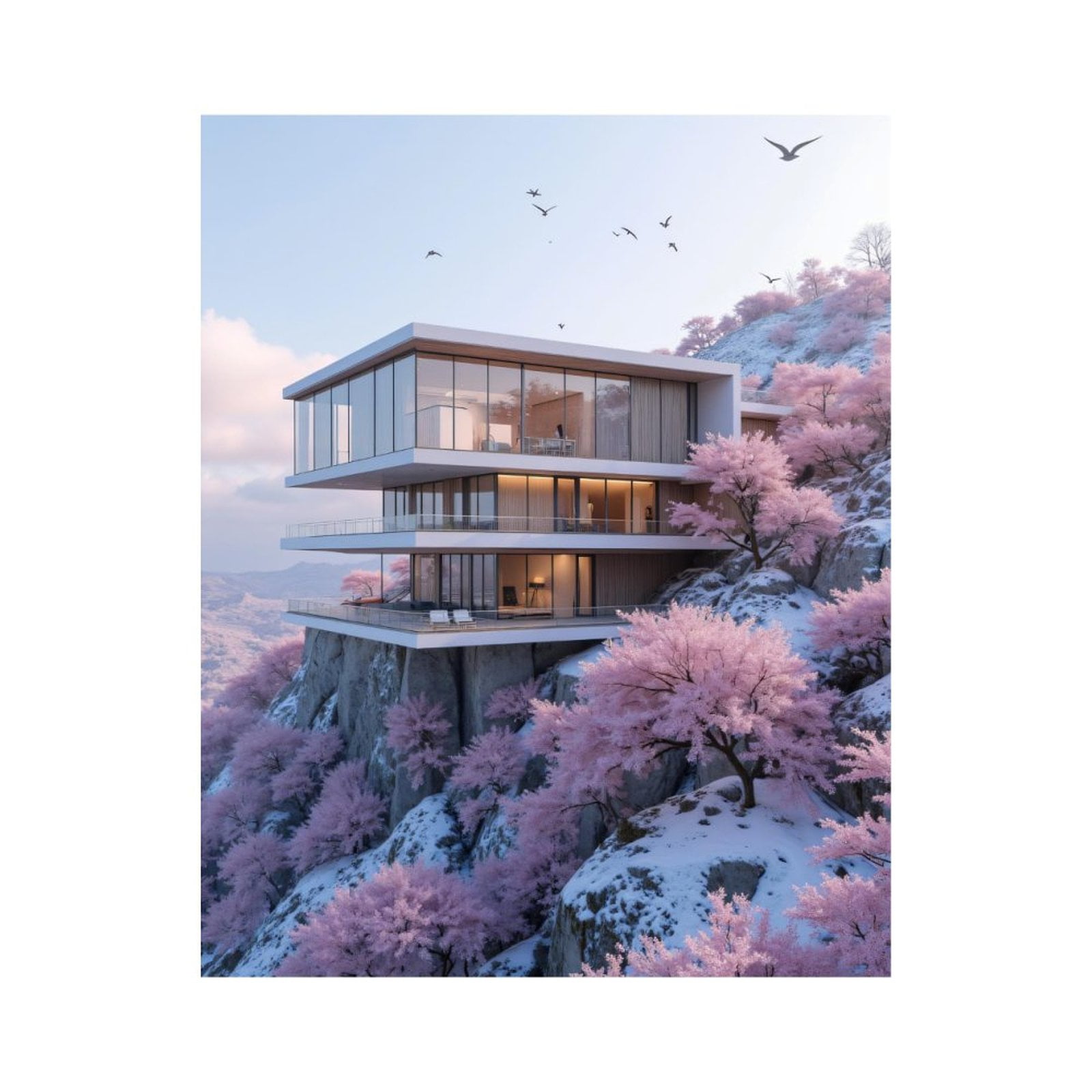 Paint by Numbers Kit for Adults, Modern Mountain House Blossoms Paint by Numbers, Easy Paint by ...