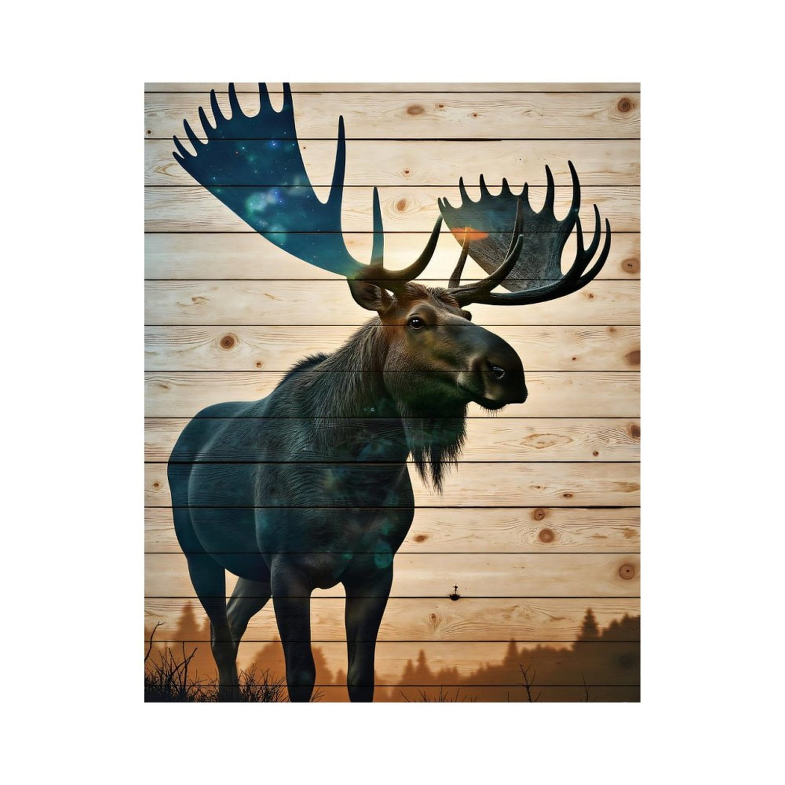 Paint by Numbers Kit for Adults, Moose Nature Cosmic Antler Sky Paint ...
