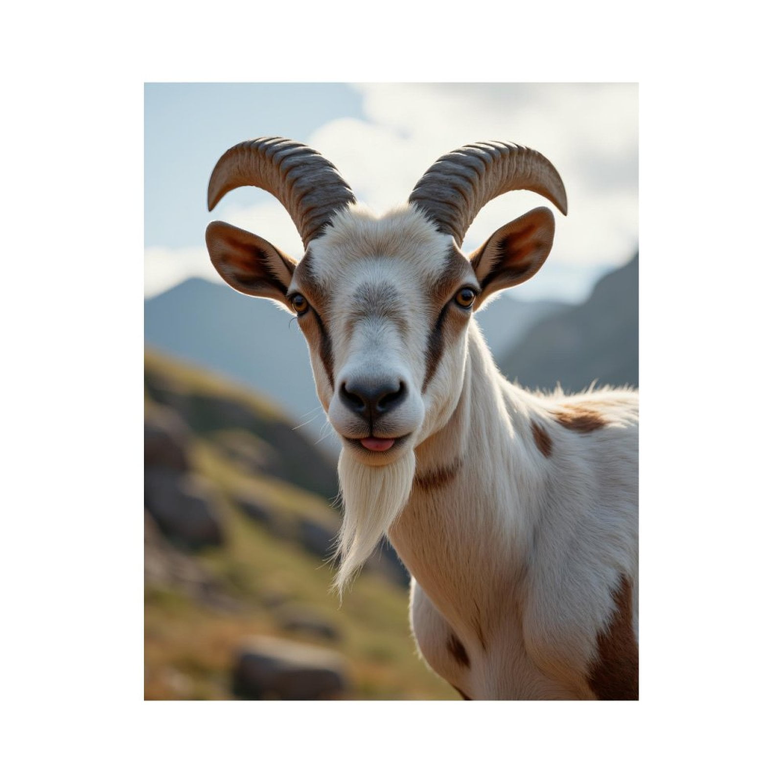 Paint by Numbers Kit for Adults, Mountain Goat Portrait Nature Scene ...