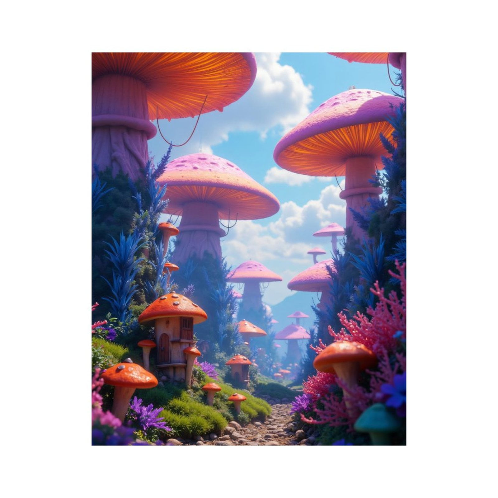 Paint by Numbers Kit for Adults, Mushroom Fantasy Dreamscape Pathway ...