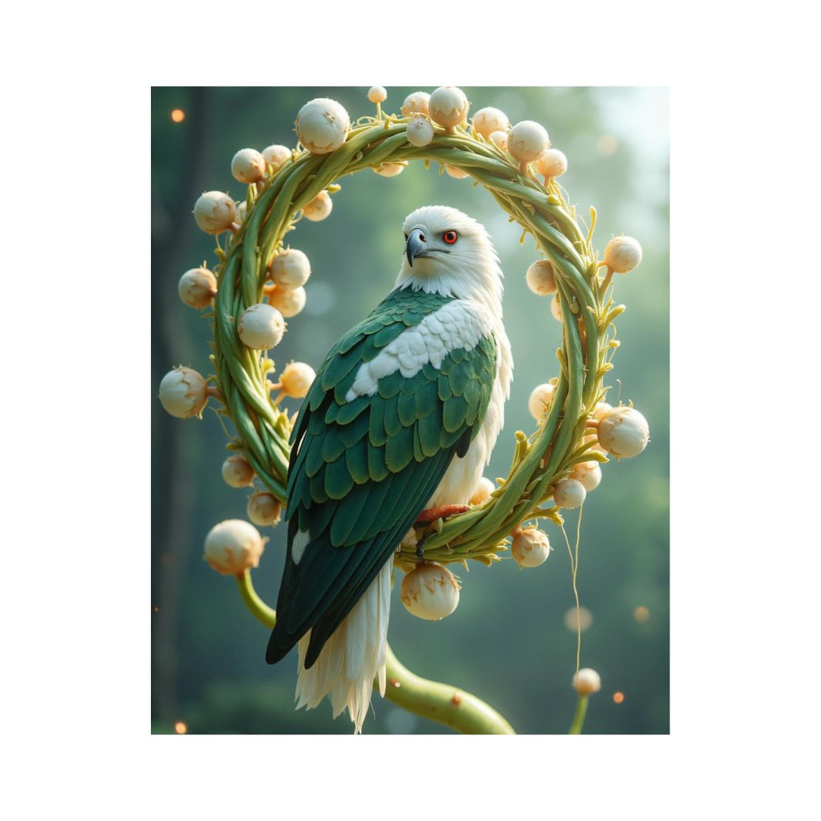 Paint by Numbers Kit for Adults, Mystical Bird Green Wreath Sphere ...