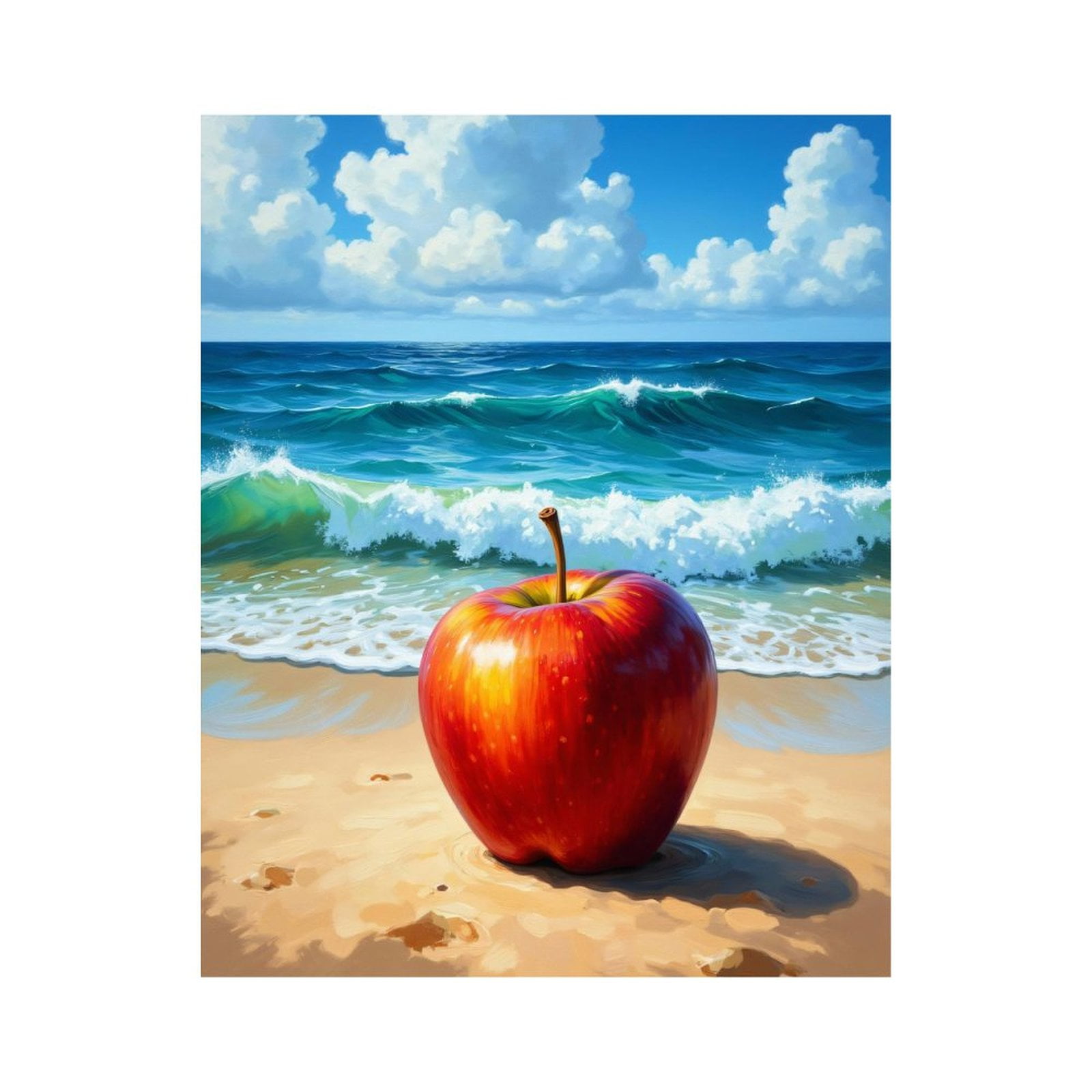 Paint by Numbers Kit for Adults, Ocean Waves Beach Fruit Surreal Paint ...