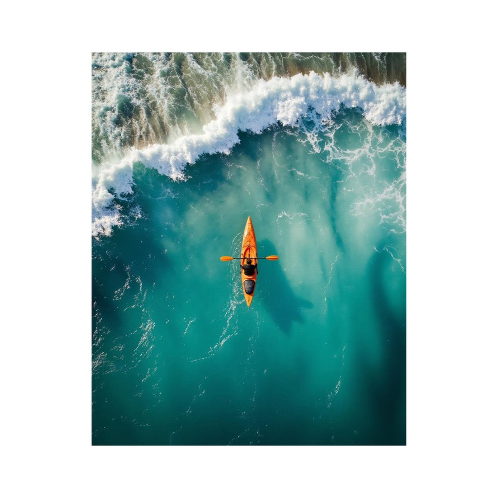 Paint by Numbers Kit for Adults, Orange Kayak Aerial Ocean Waves Paint ...