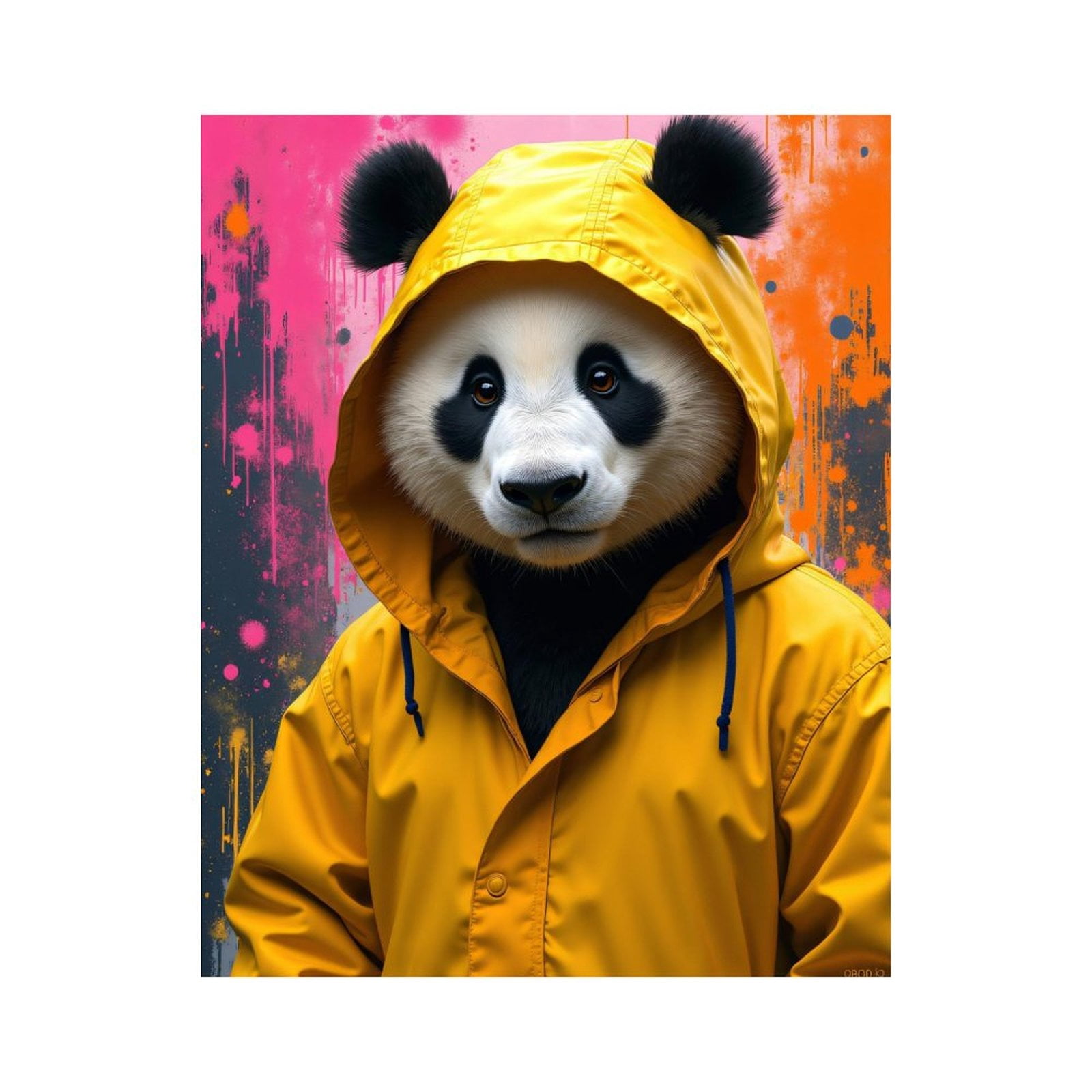 Paint by Numbers Kit for Adults, Panda Yellow Coat Urban Art Paint by ...