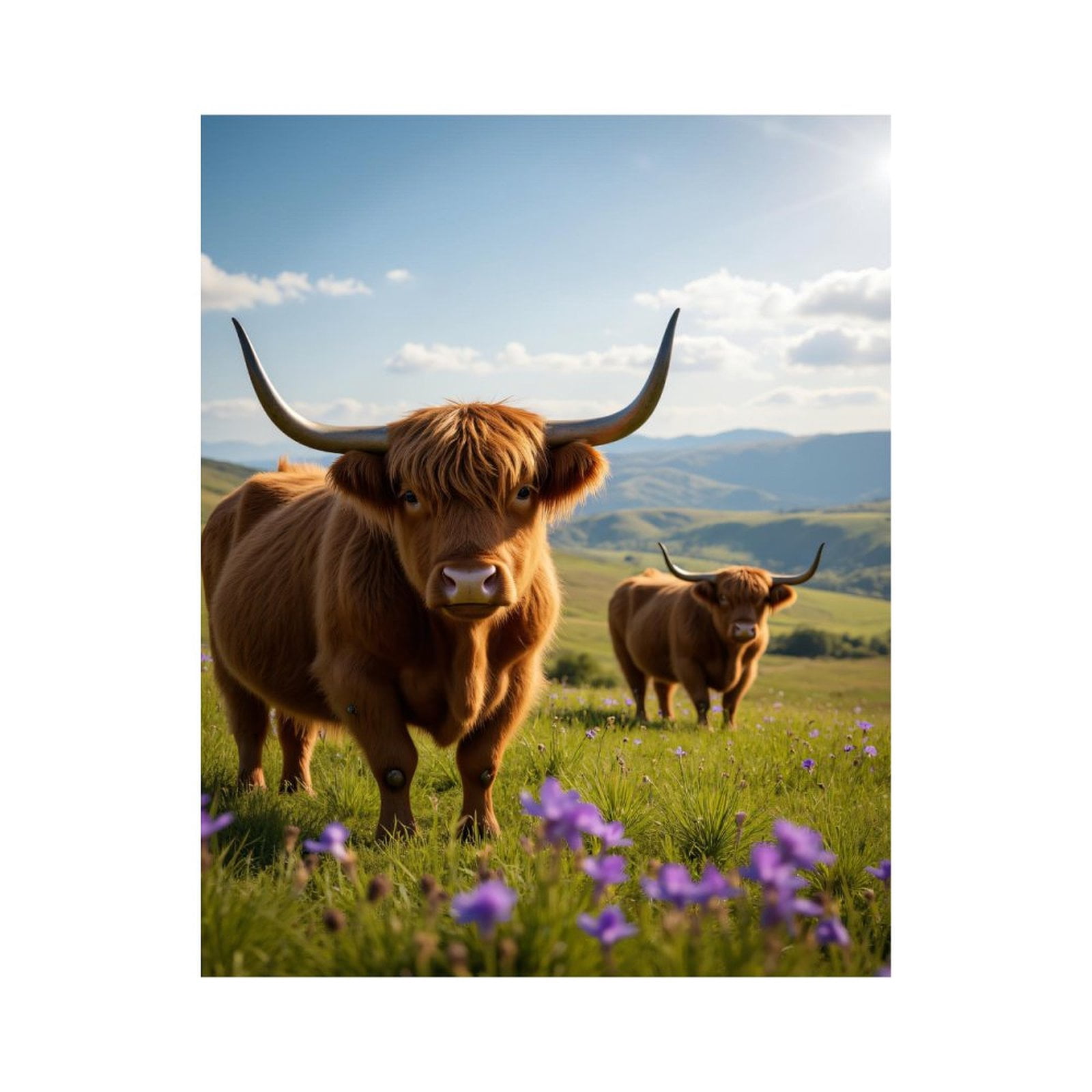 Paint by Numbers Kit for Adults, Pastoral Scene Cattle Mountains ...