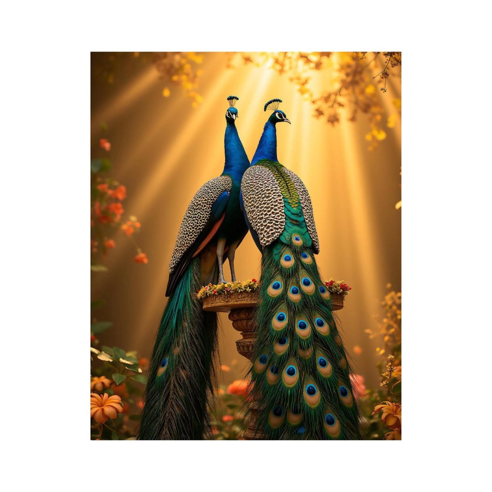 Paint by Numbers Kit for Adults, Peacocks Sunlight Magnificent Display ...