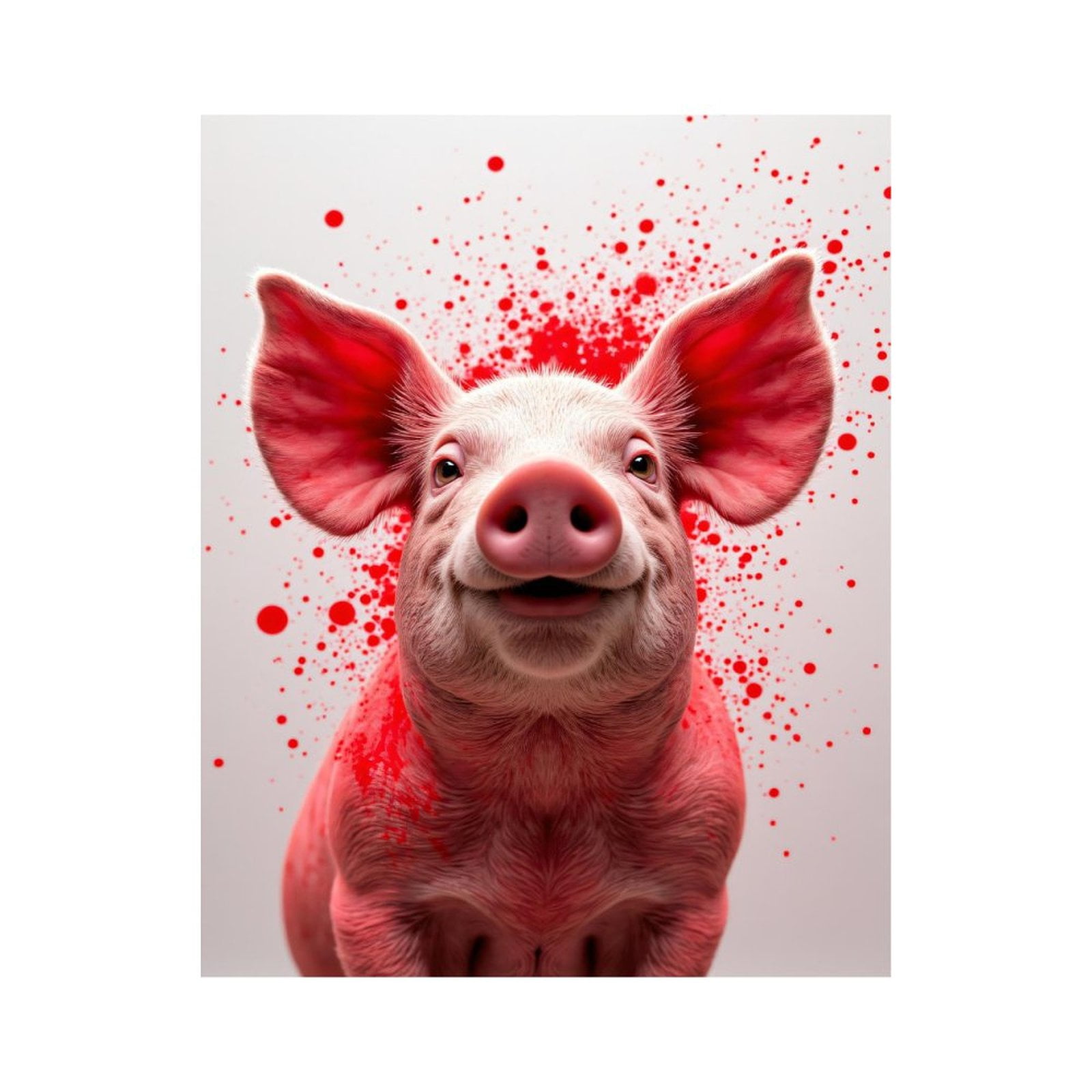 Paint by Numbers Kit for Adults, Pig Pink Ears Splatter Art Paint by ...